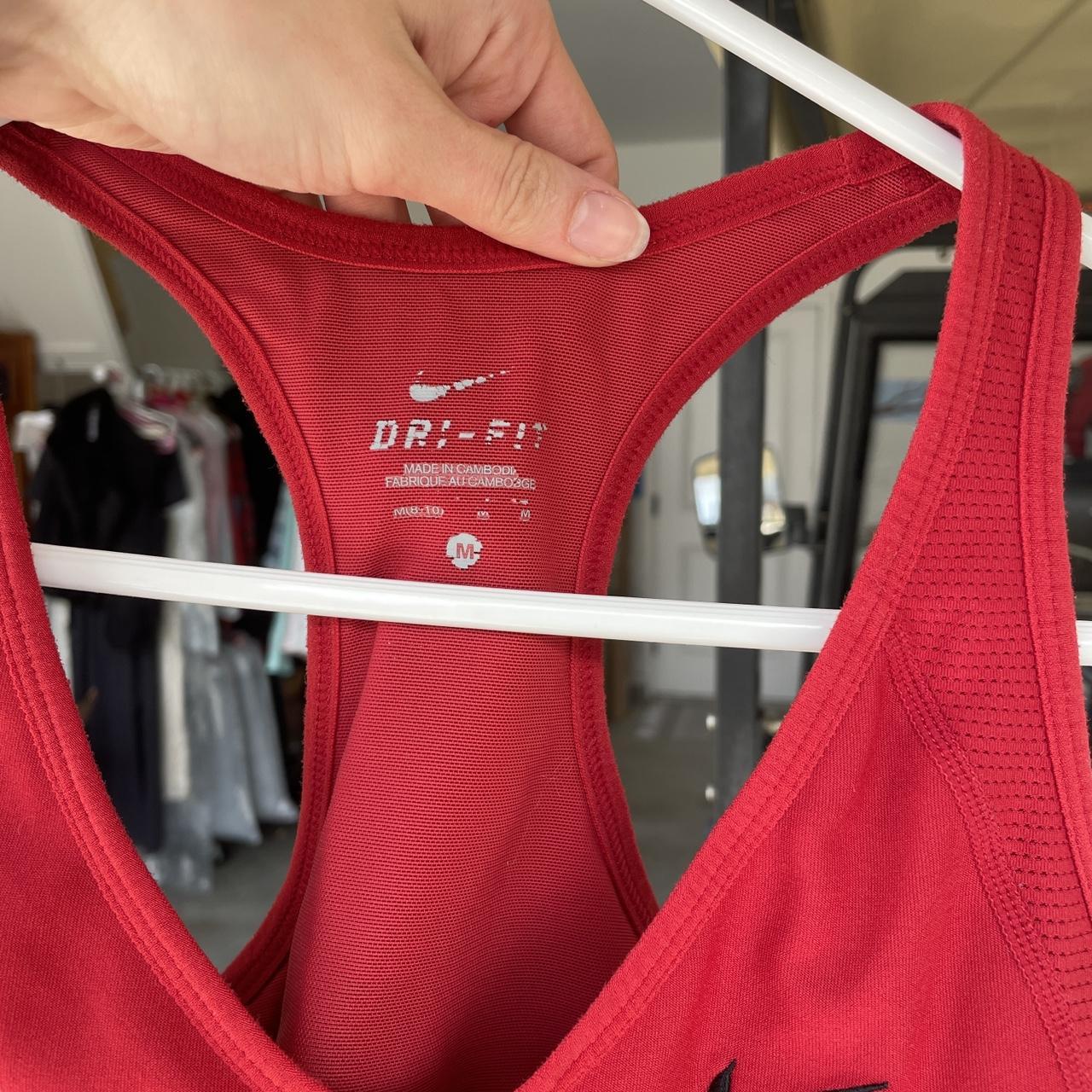 NIKE DRI FIT RED WORKOUT TANK TOP ️ -BUILT IN CAMI... - Depop