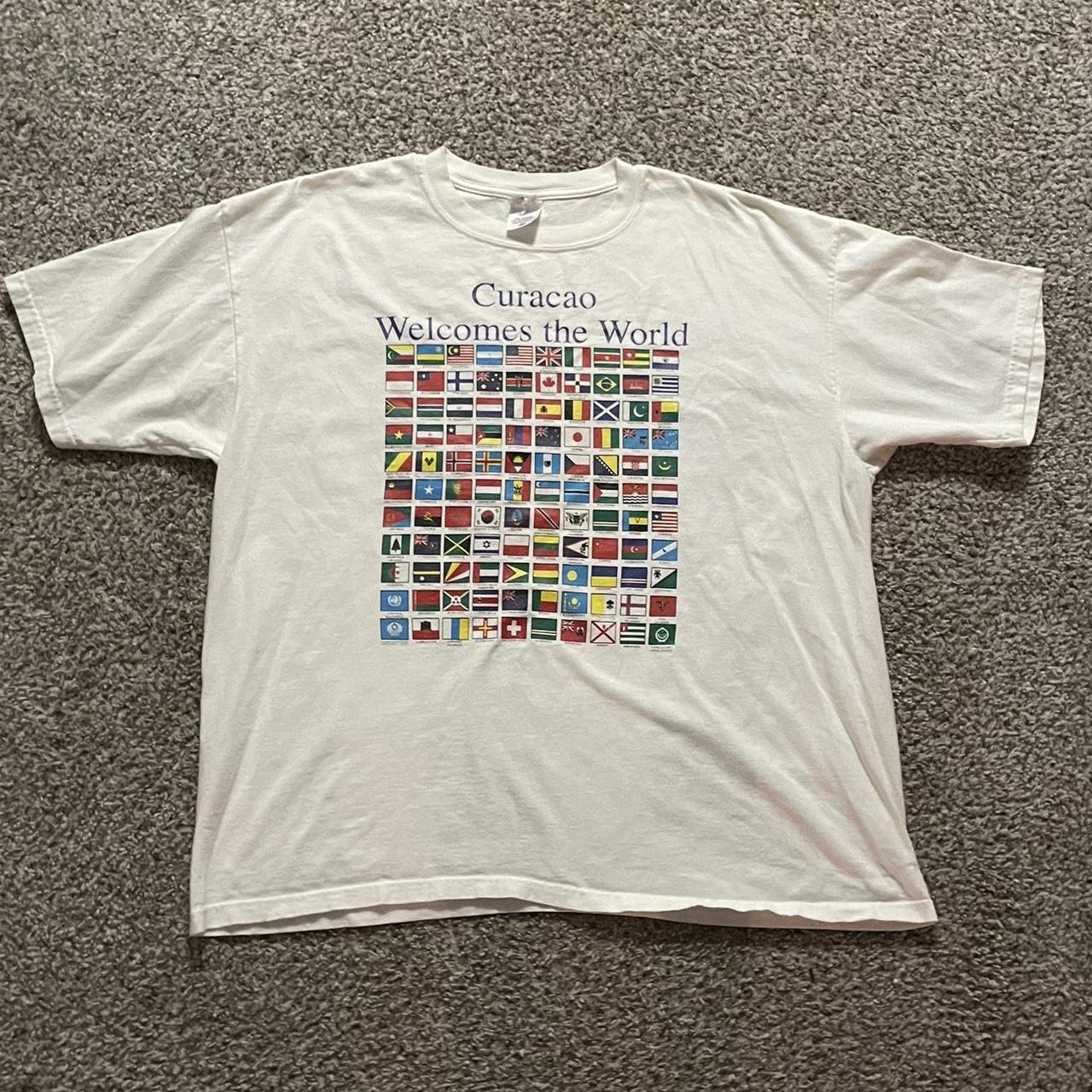 Sick 2000s country flags t-shirt Size... - Depop