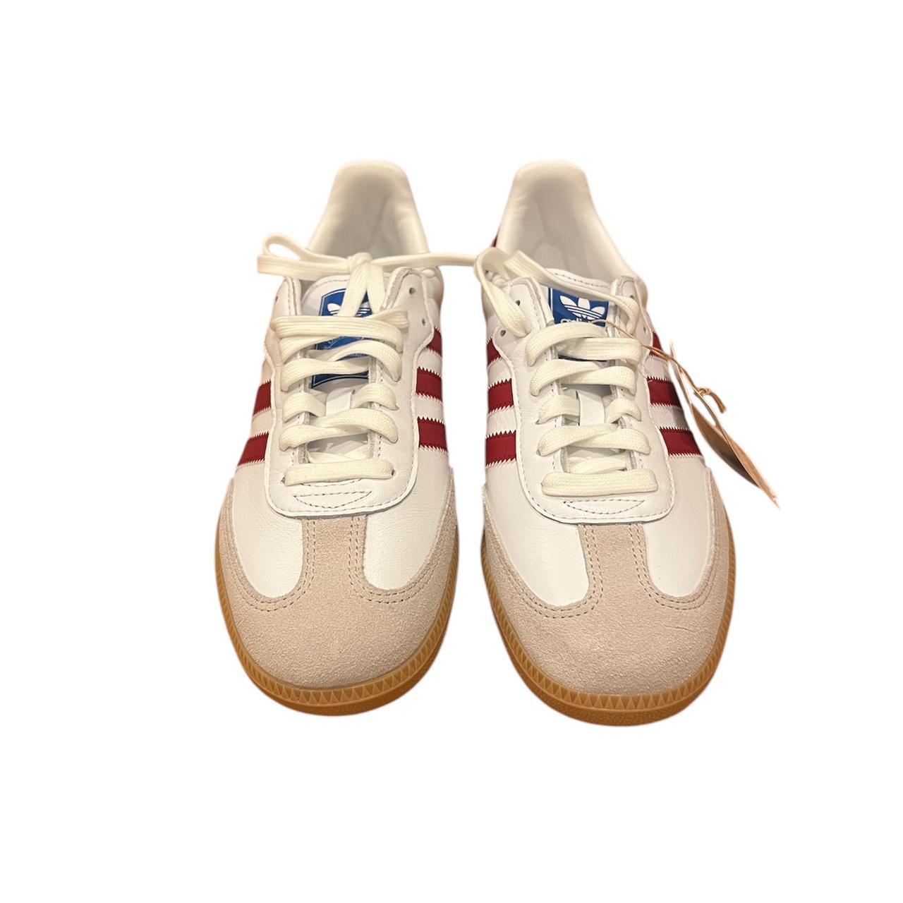 Adidas Sambas with red stripes Size: 8 Men’s... | Depop
