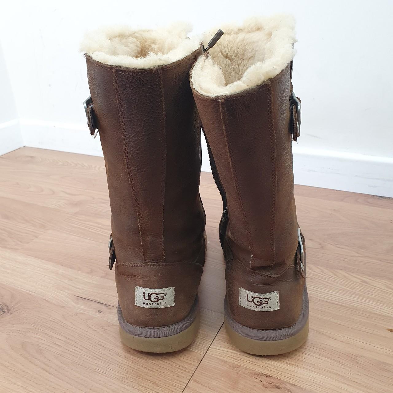 Broken zip Authentic UGG Kensington Biker Leather... - Depop