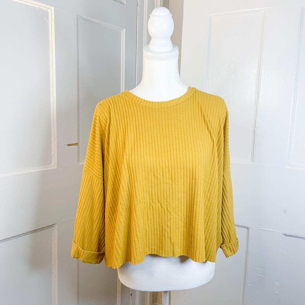 Super cute mustard yellow ribbed top from Forever... - Depop