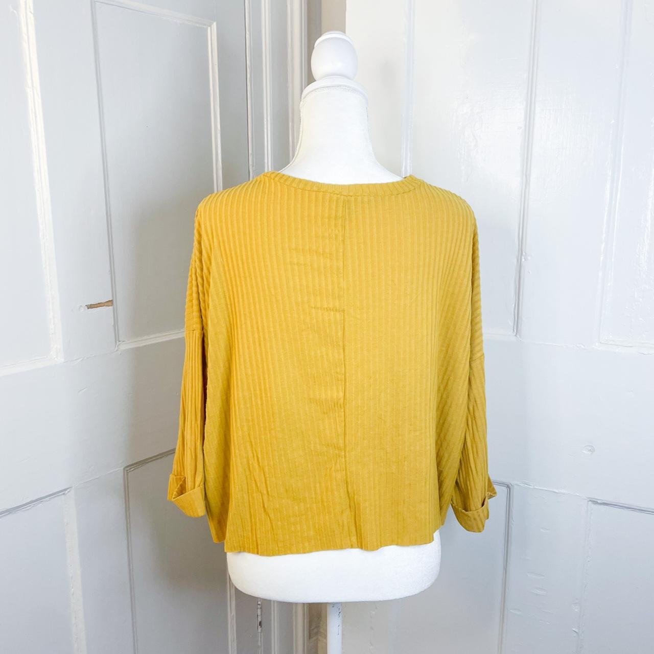 Super cute mustard yellow ribbed top from Forever... - Depop