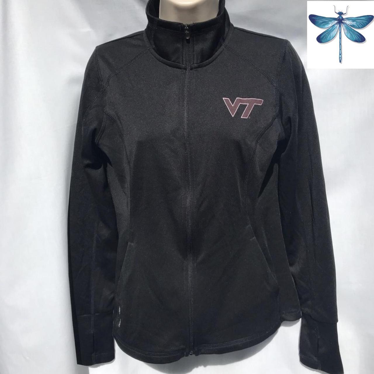 Black Virginia Tech VT Champion Zip Up Jacket Size... - Depop