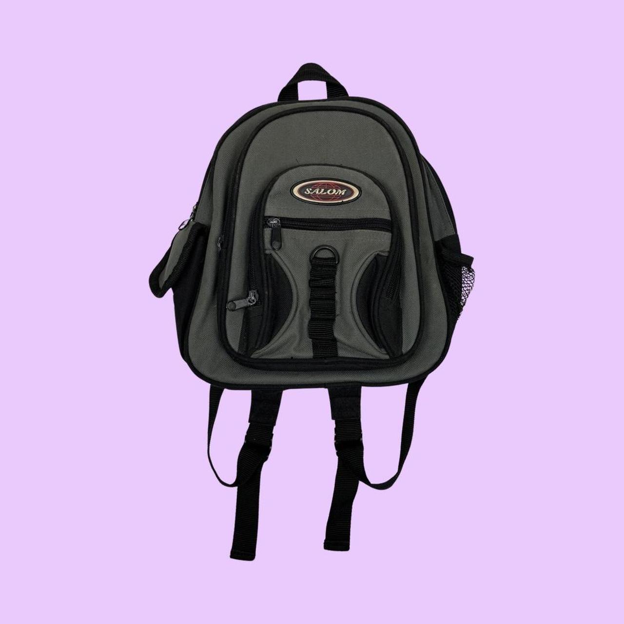 90s vintage grey mini backpack. Salom. 29cm x 25cm x... - Depop