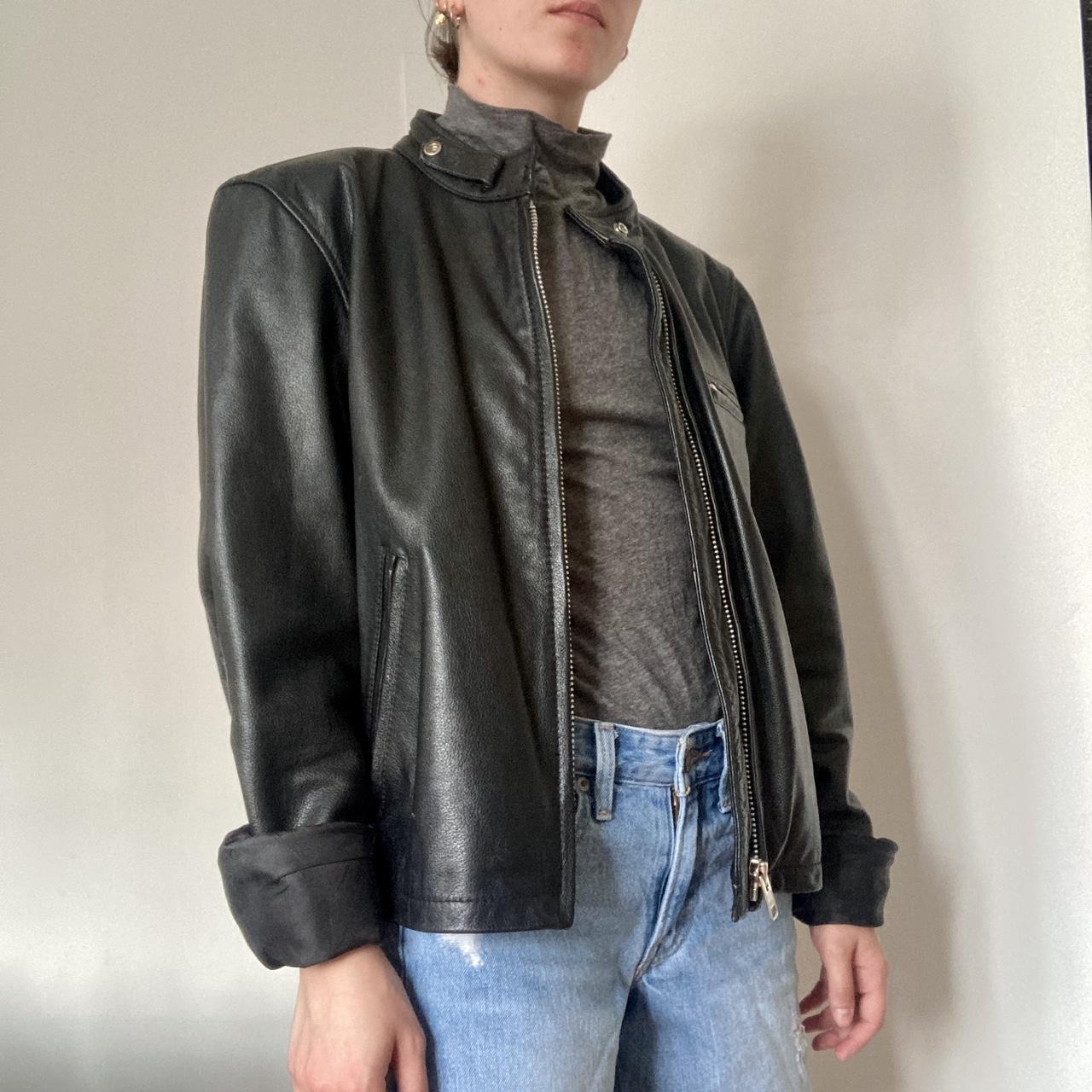 First Manufacturing Co genuine leather jacket Size... - Depop