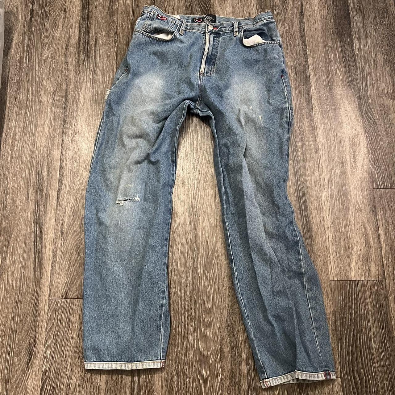 Vintage bugle boy carpenter pants with a small rip... - Depop