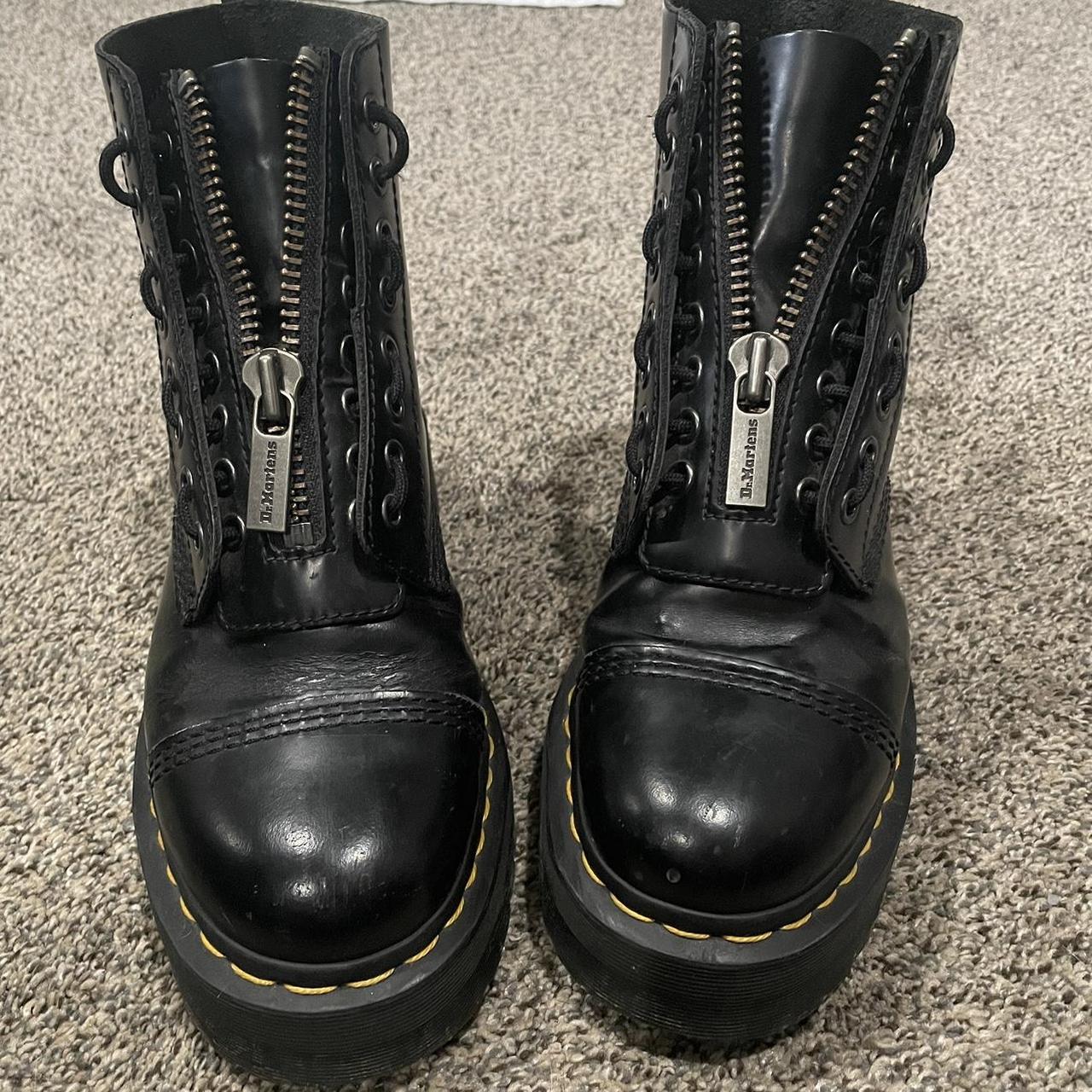 Front zipper & lace Dr. Martins, size 7. Worn in,... - Depop