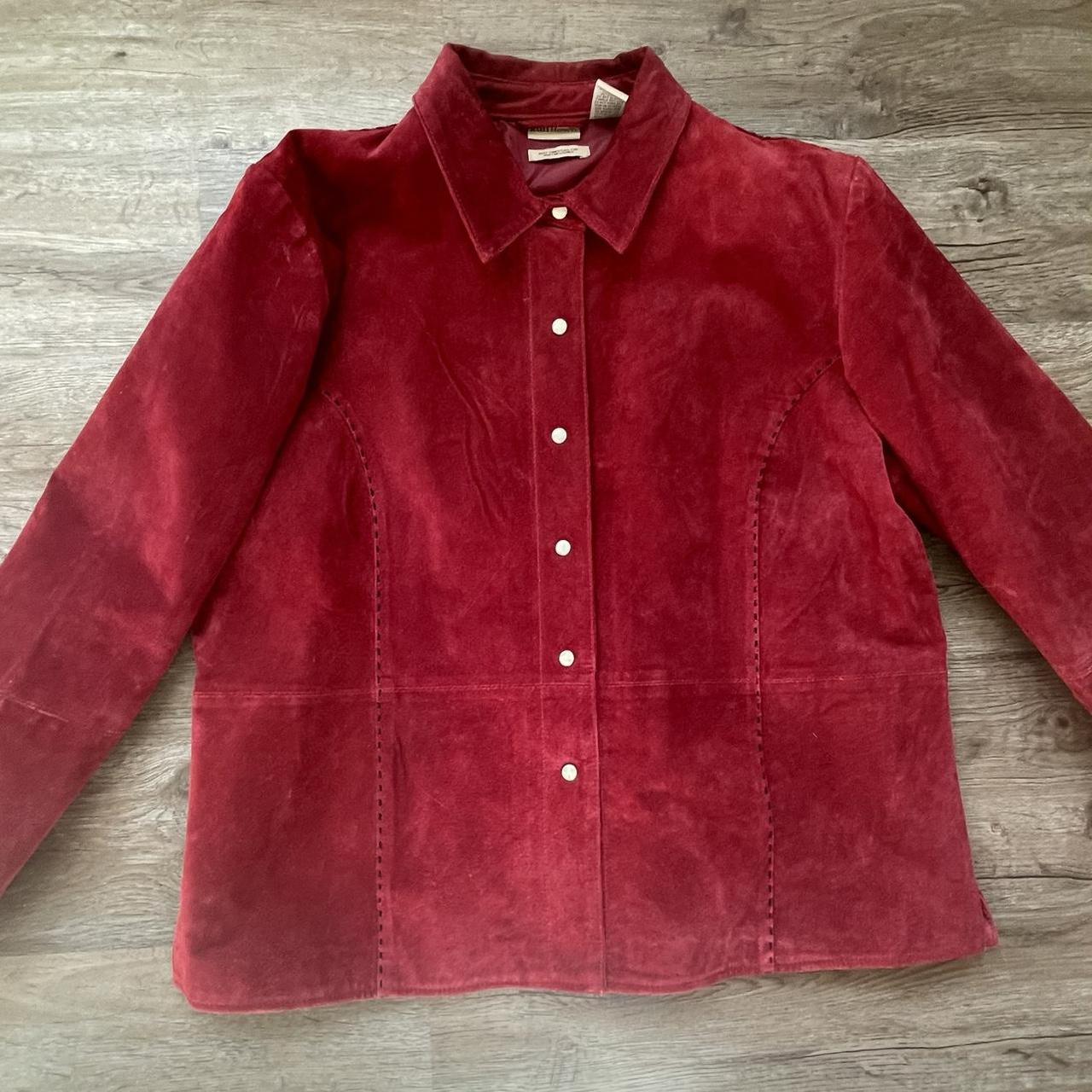 Ruff Hewn suede red jacket. 100% Genuine leather Has... - Depop