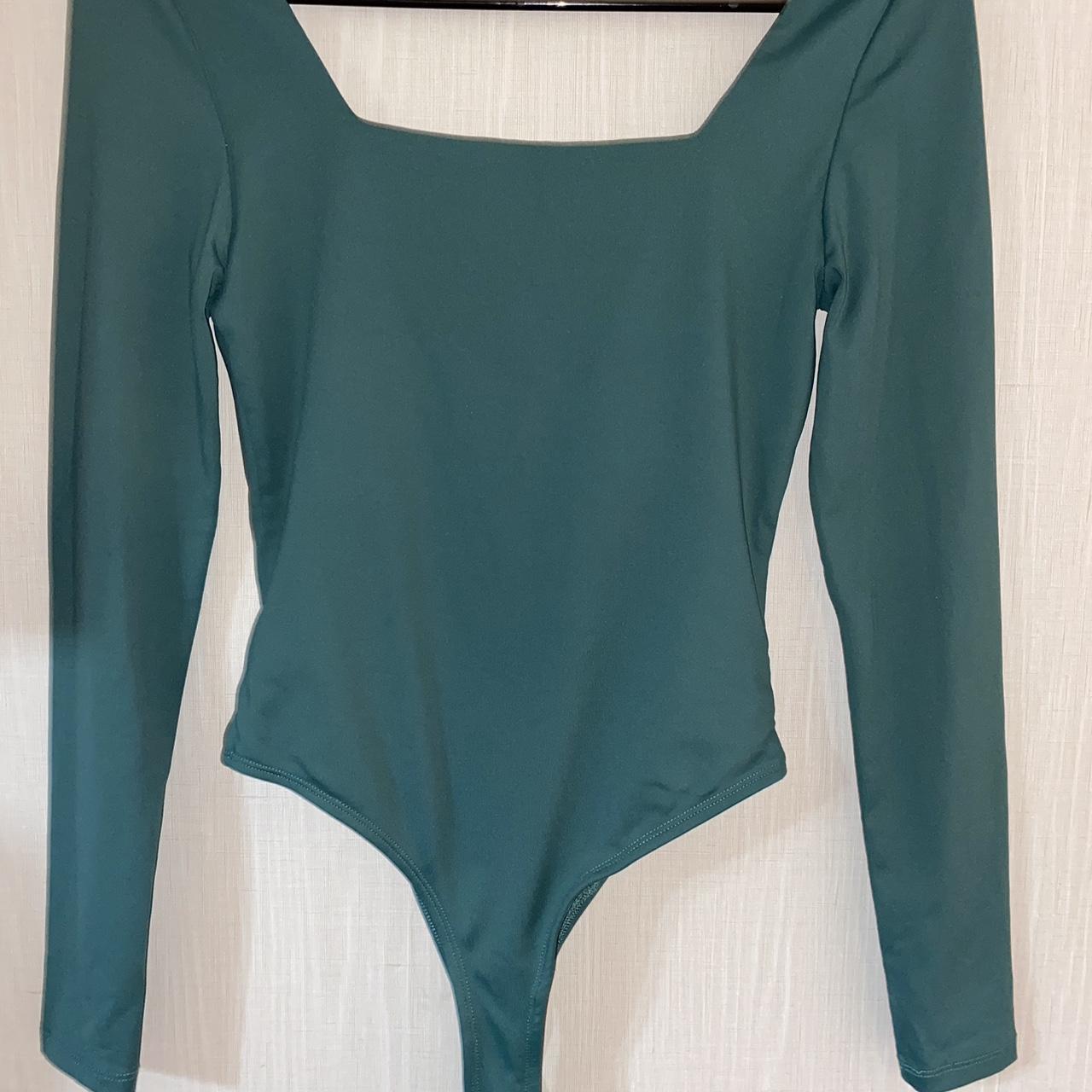 GREAT CONDITION ♻️ Green Longsleeve Women’s Bodysuit... - Depop