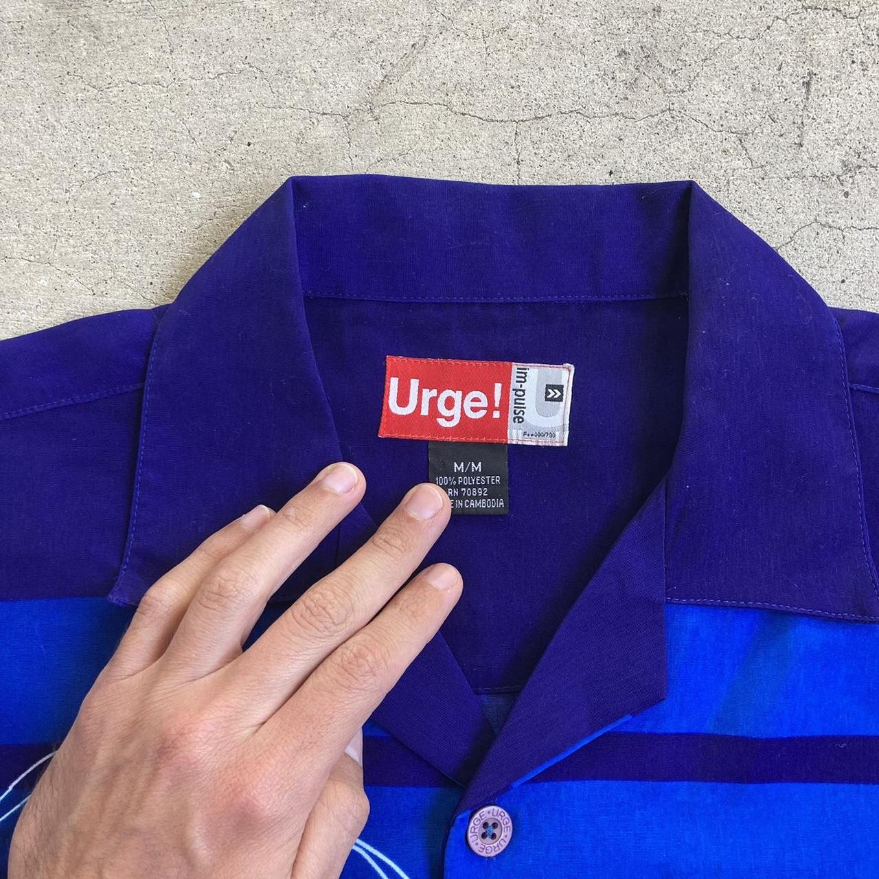 Vintage (2000’s) Urge! Rave Button Up All Over... - Depop