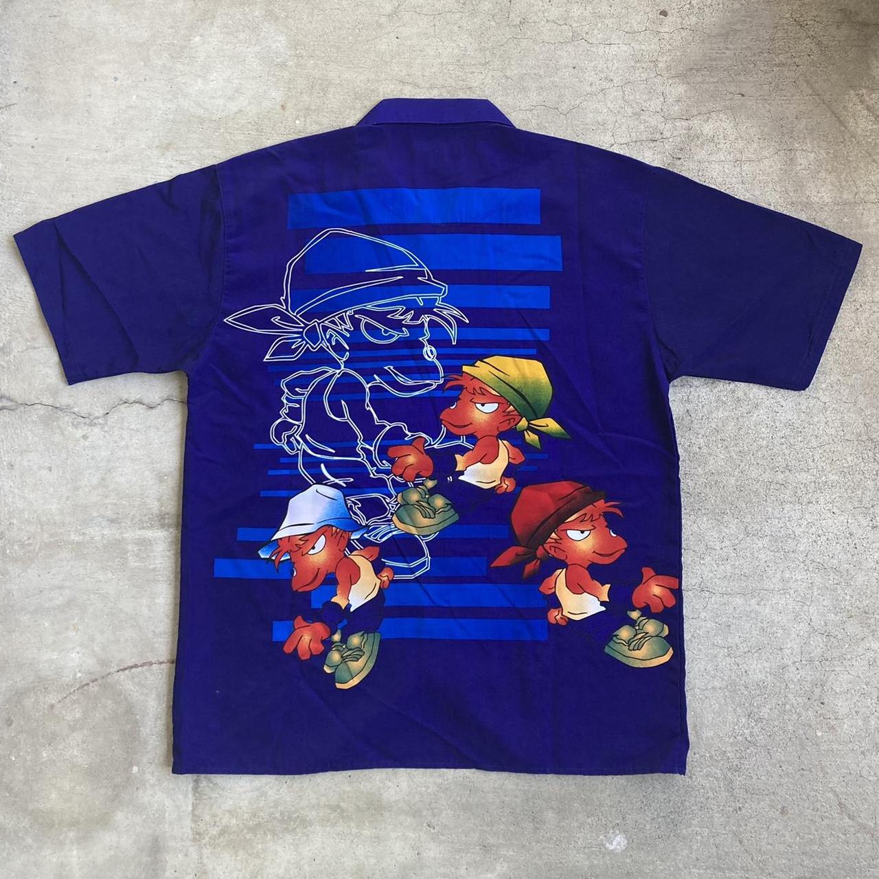 Vintage (2000’s) Urge! Rave Button Up All Over... - Depop