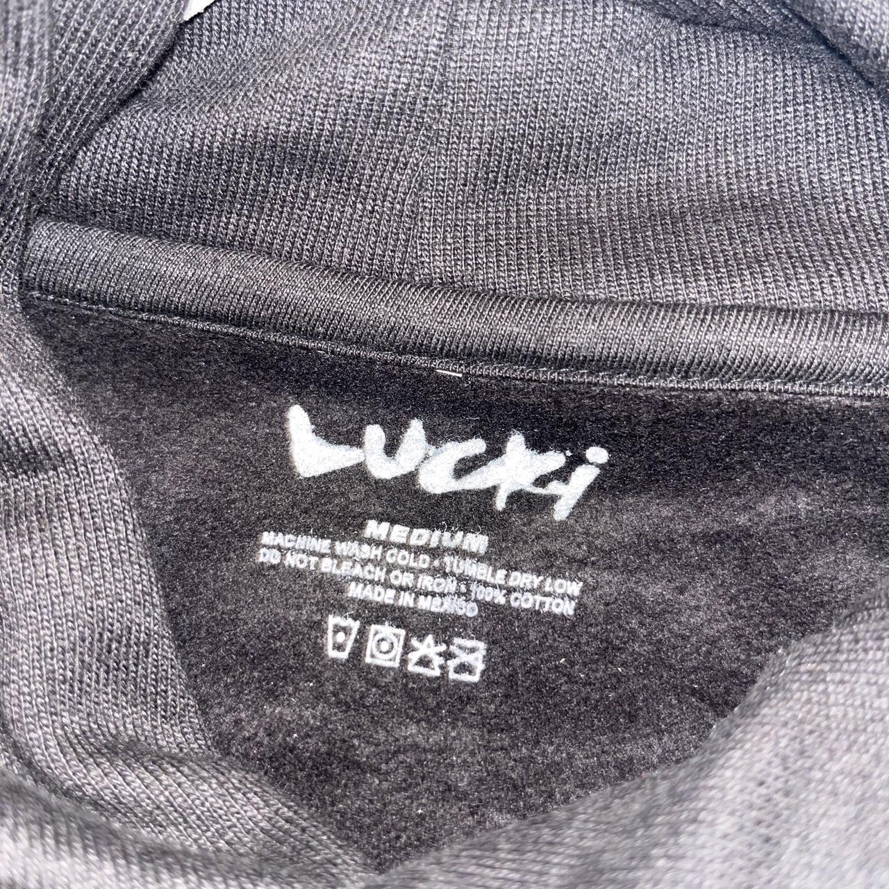 Black and pink Lucki SMD tour hoodie Size: Medium... | Depop
