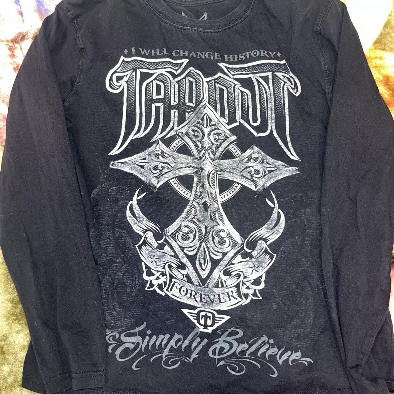black vintage Tapout cross long-sleeve Size Small - Depop