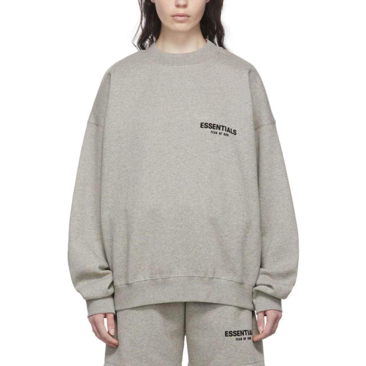 grey essentials fear of god crewneck - worn a couple... - Depop