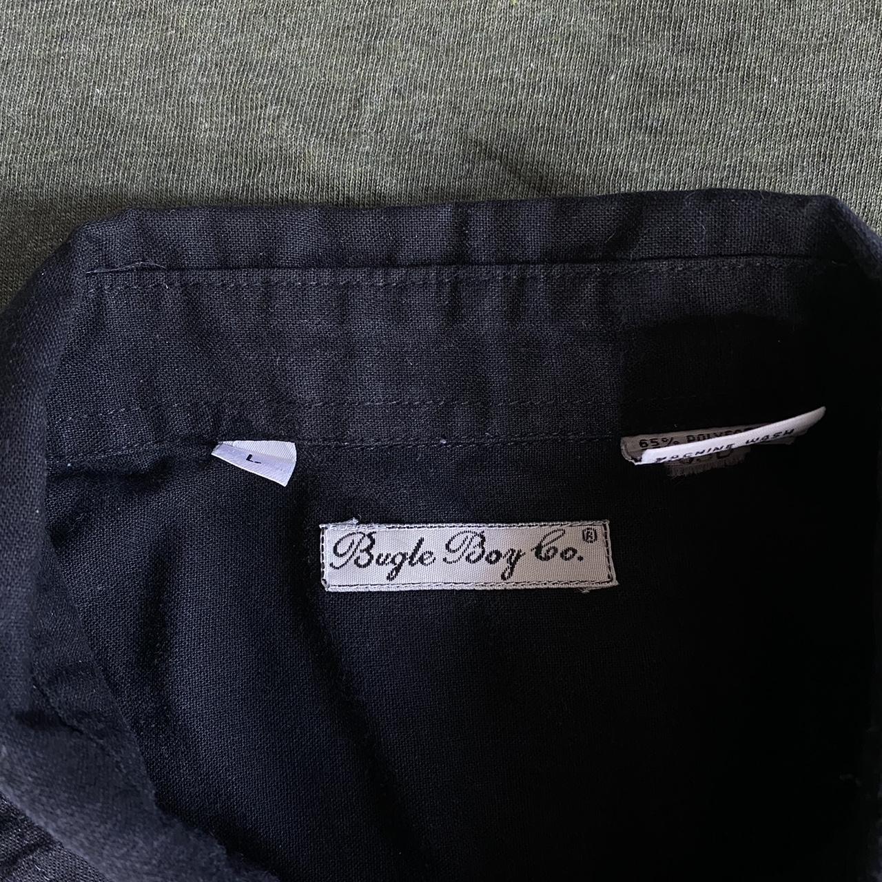 90’s Bugle Boy Co. short sleeve button up with cool... - Depop