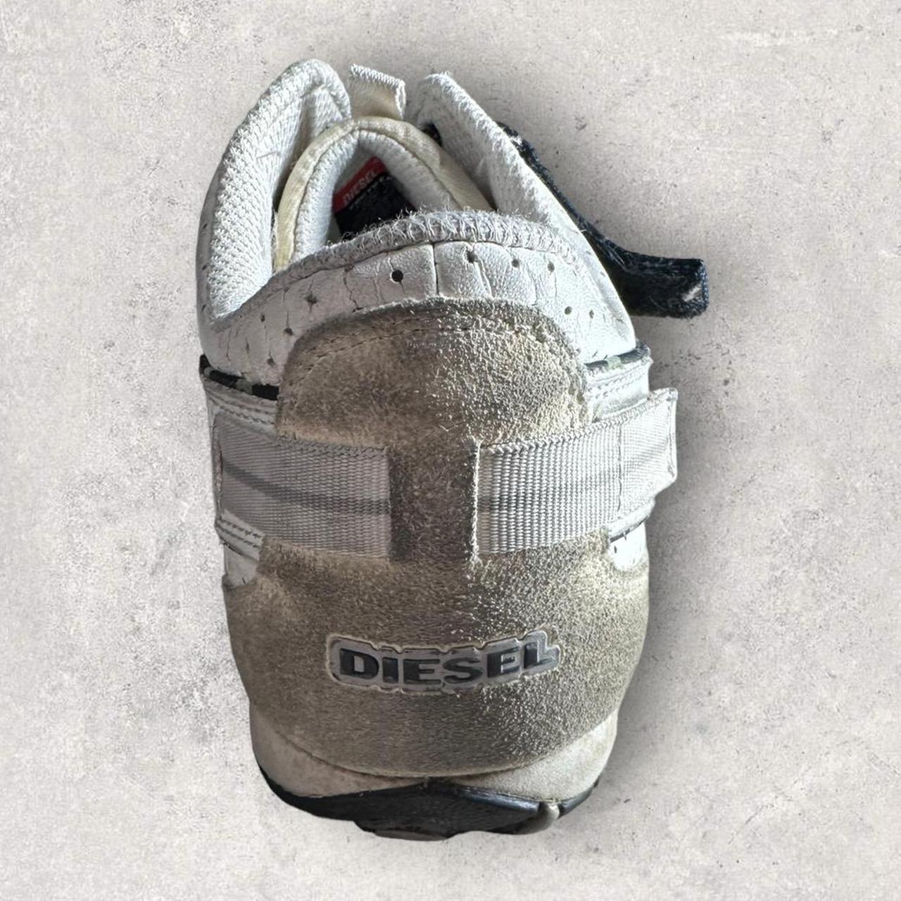 Diesel Women's White and Black Trainers | Depop