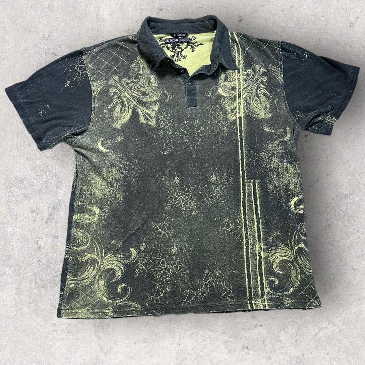 y2k cyber cross full print mall goth rhinestone... - Depop