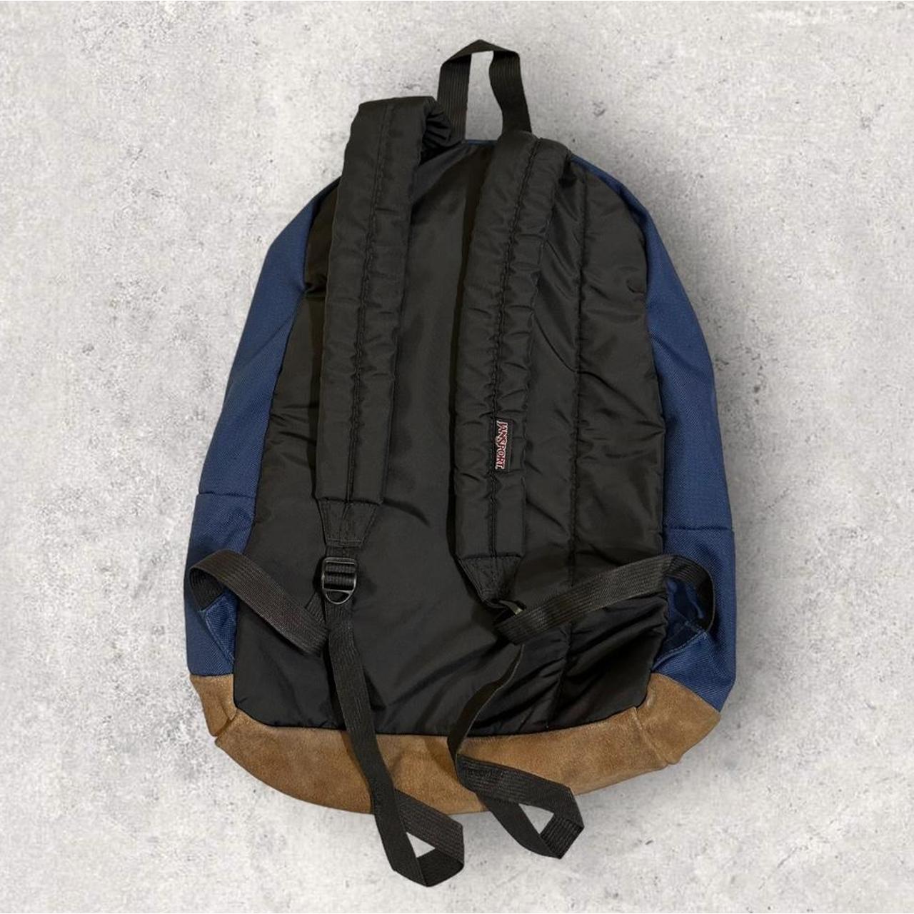 y2k blue jansport essential backpack perfect for... - Depop