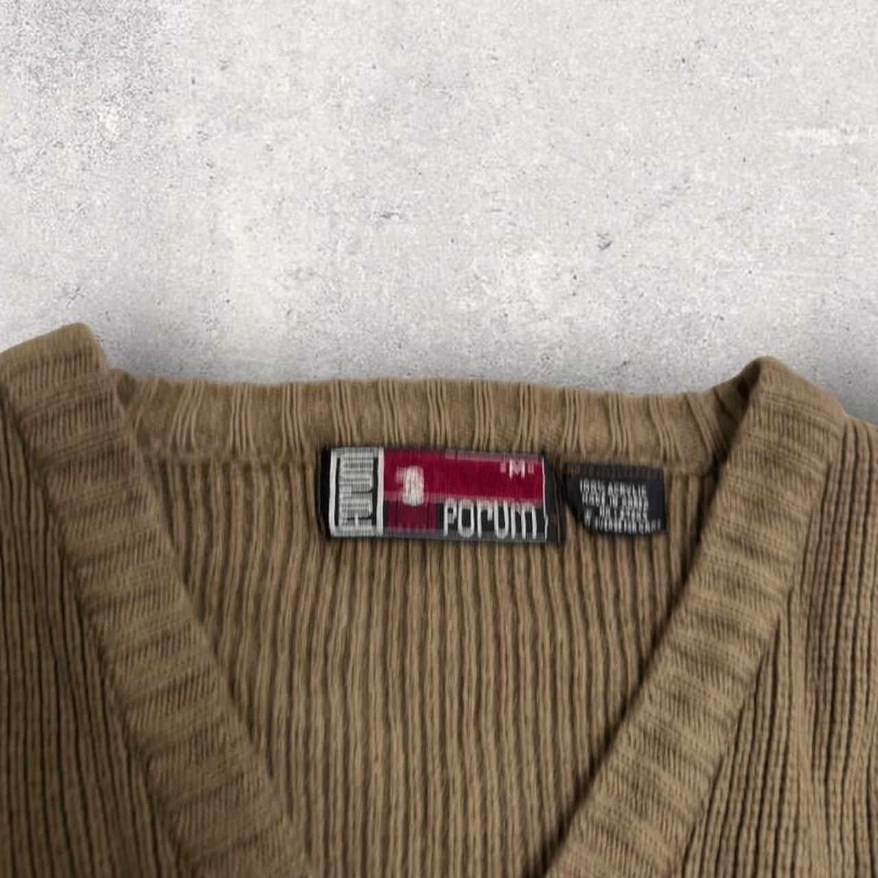 y2k cyber mall core brown striped earth tone sweater... - Depop