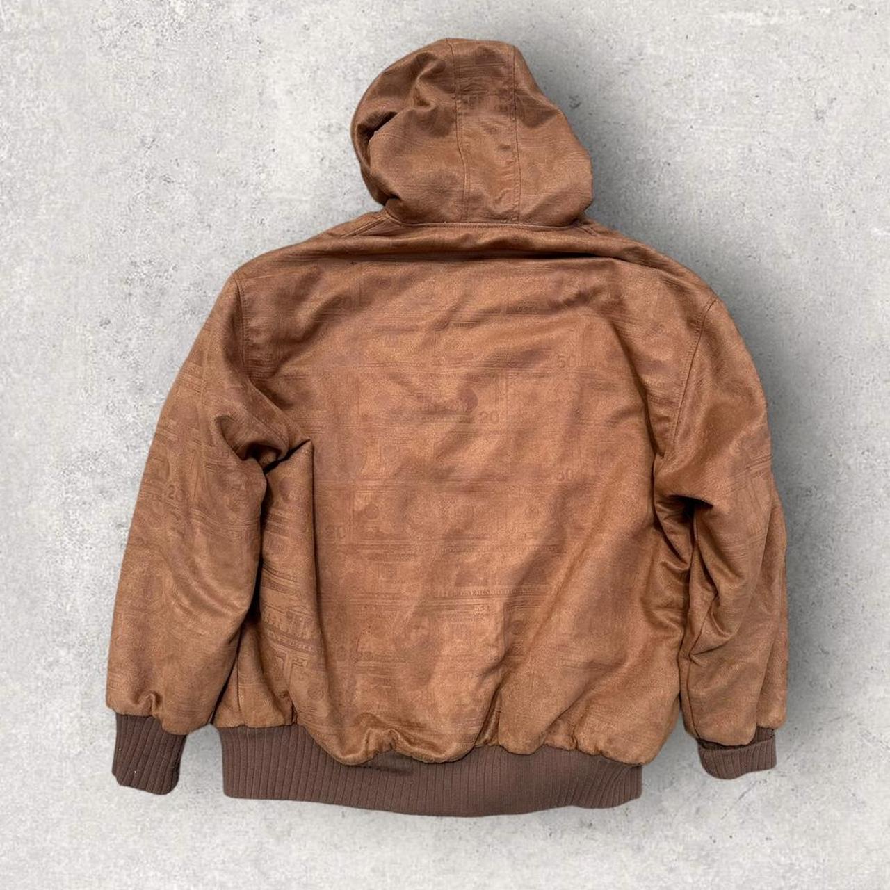 y2k bay boy all over printer suede leather money... - Depop