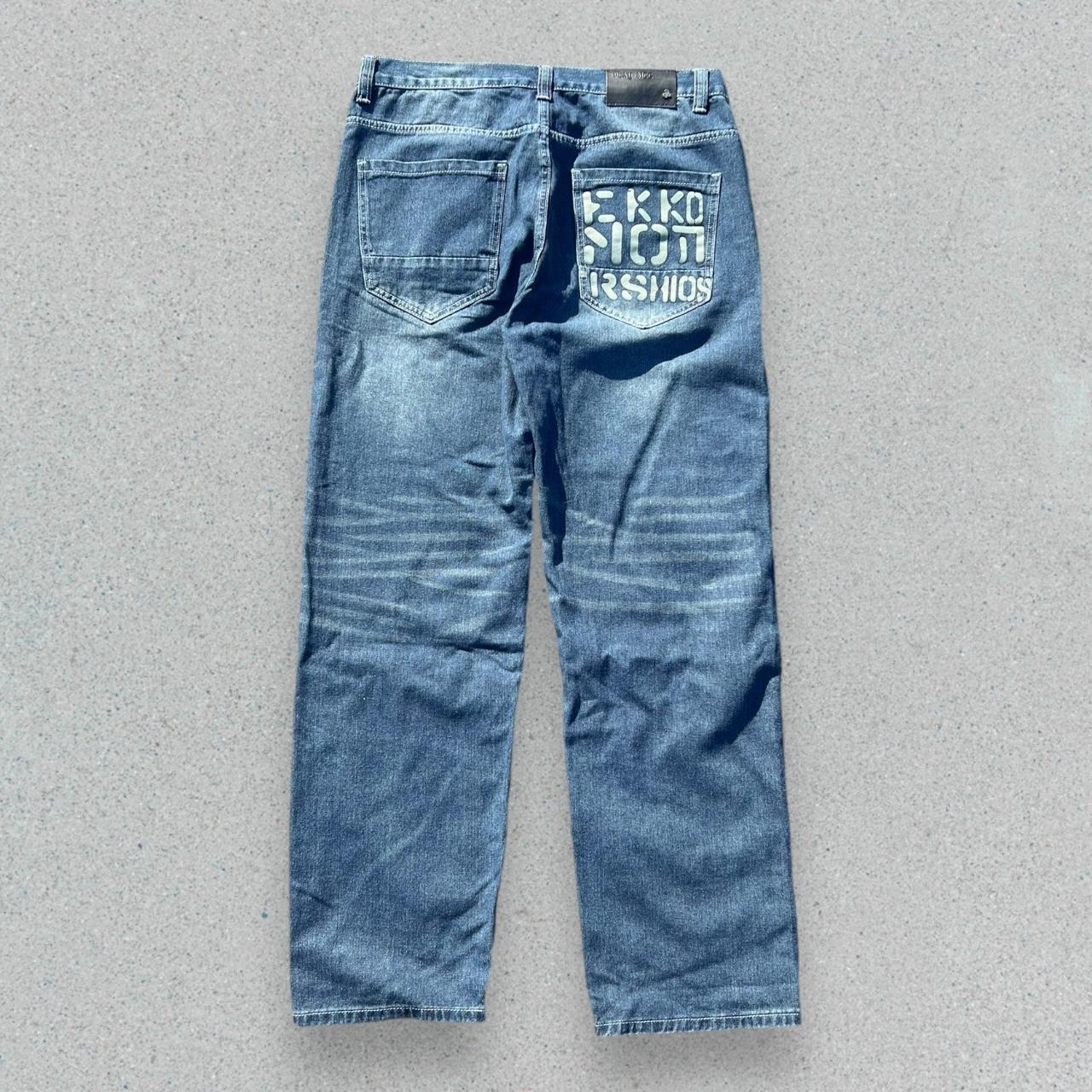y2k grunge play bigg brand ekko straight leg jeans... - Depop