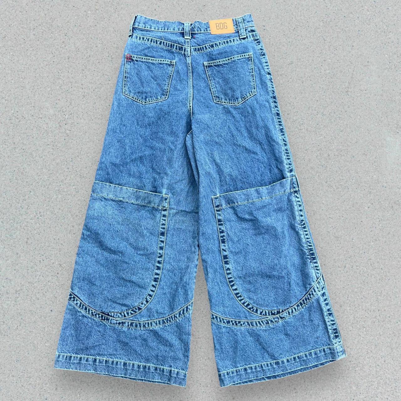 90s y2k jnco style super wide leg rave jeans crazy... - Depop