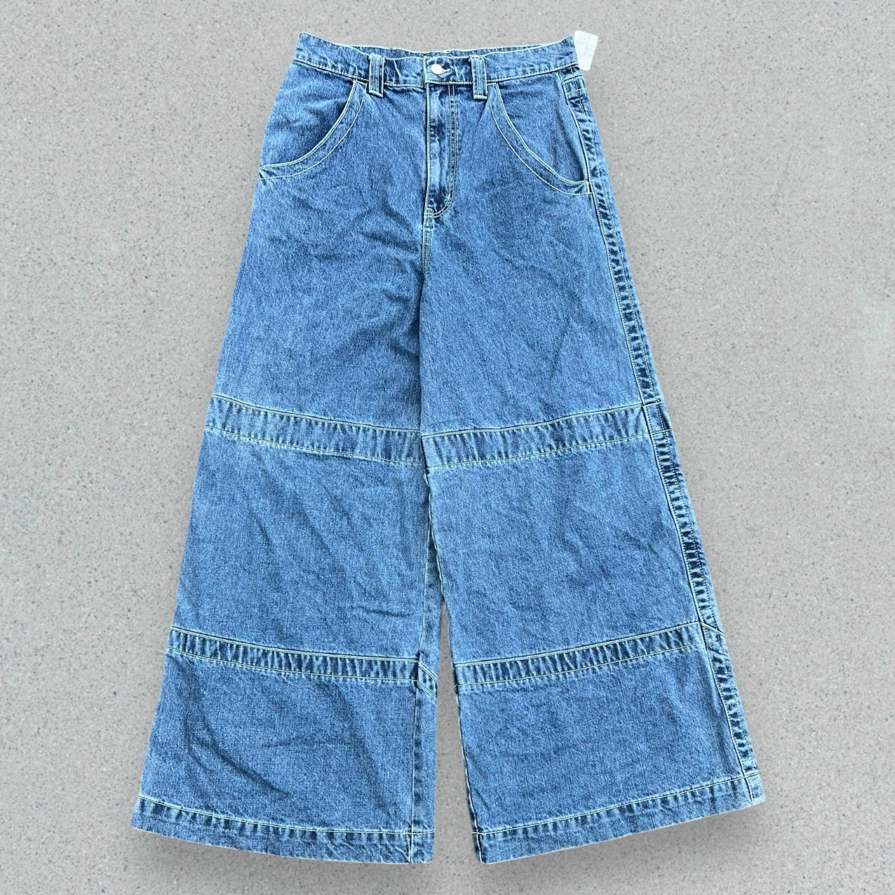 90s y2k jnco style super wide leg rave jeans crazy... - Depop