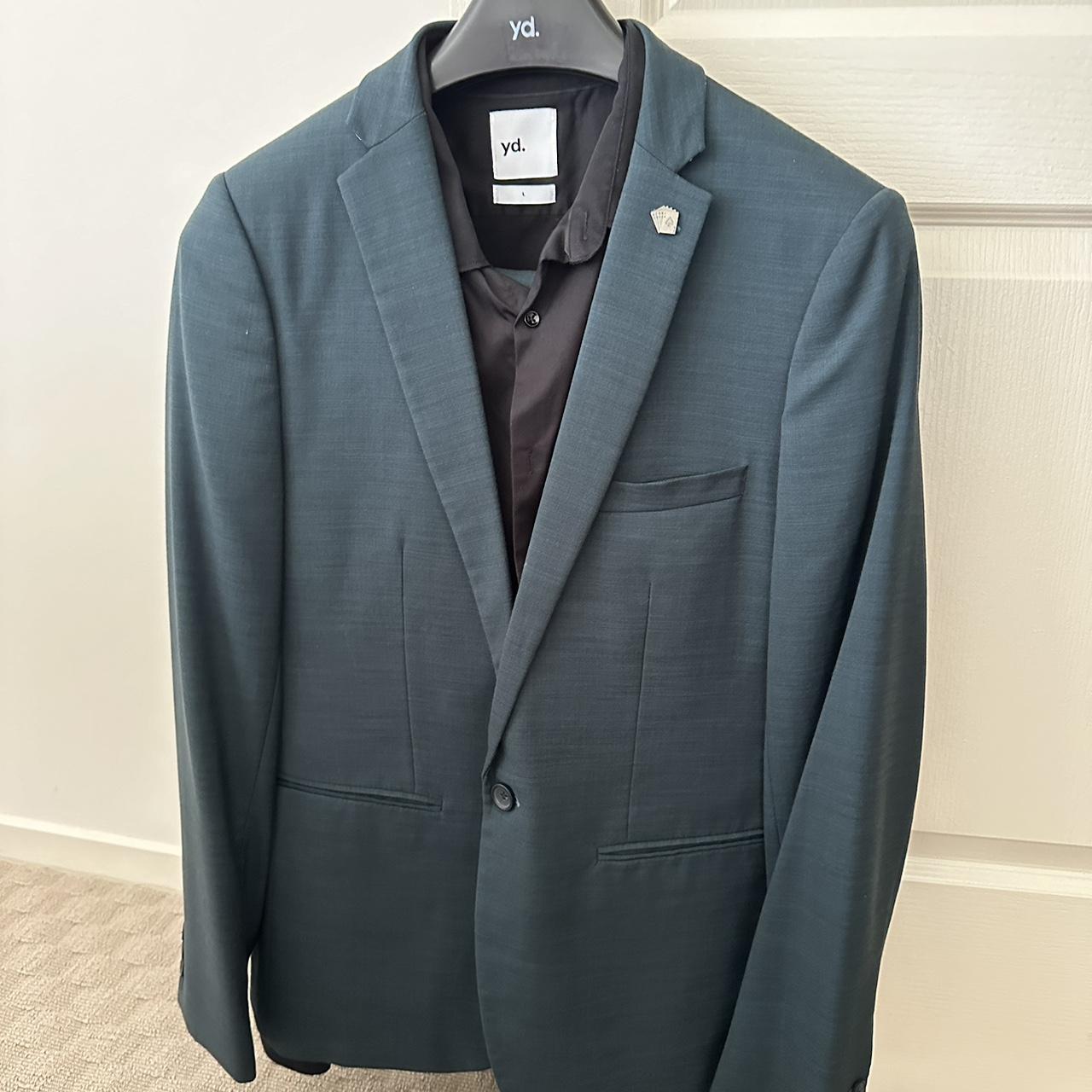 Green YD suit & black shirt worn once Pants:... - Depop