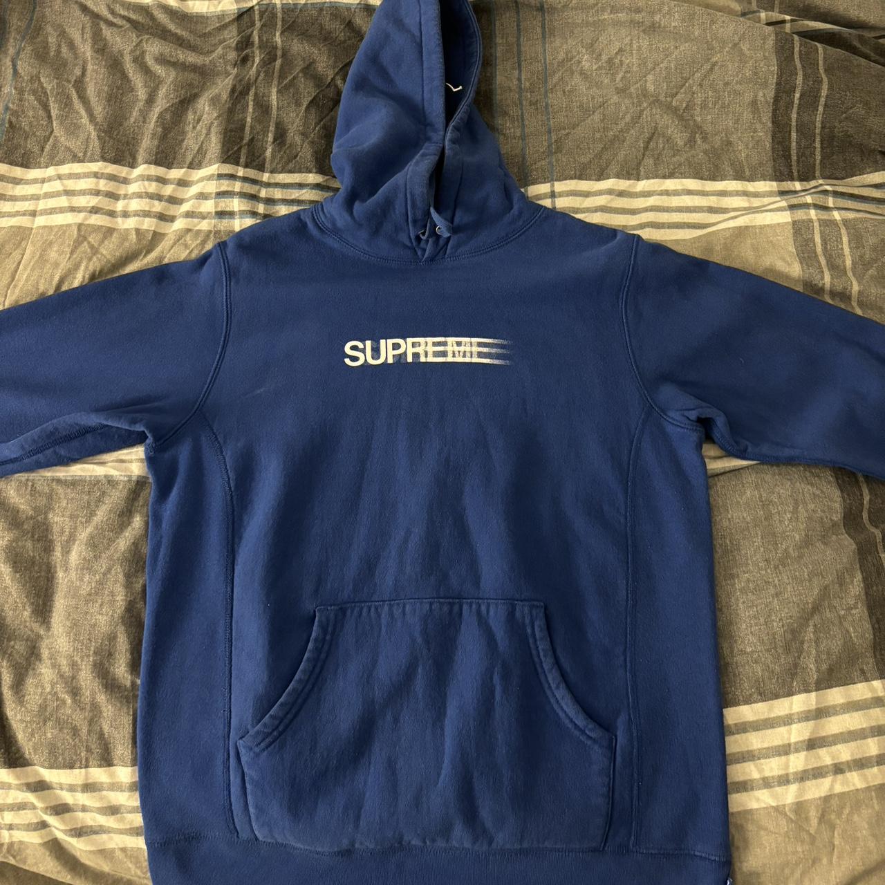 Blue Supreme hoodie size medium - Depop