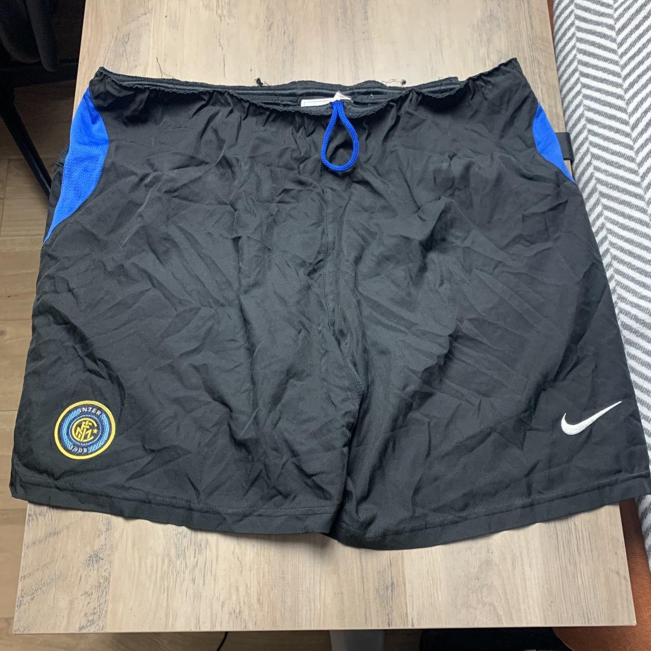Inter Milan Football Shorts - 90s Authentic Home... - Depop