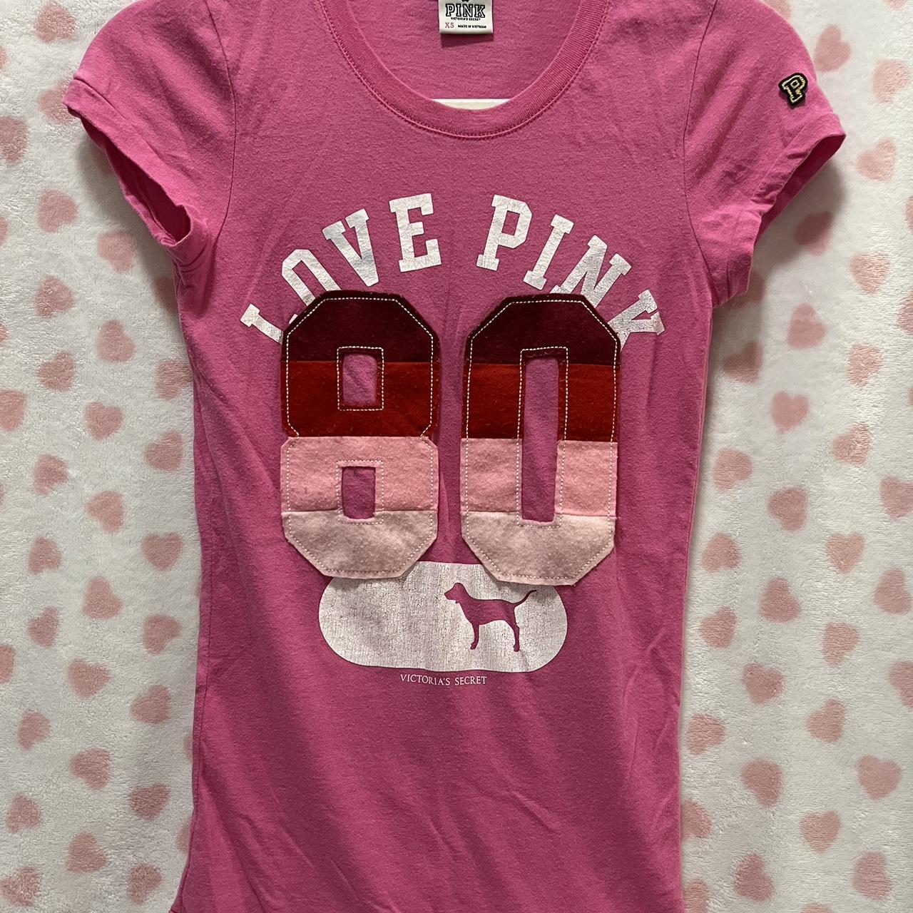 Victoria’s Secret love pink “80” top The 80 is felt... - Depop