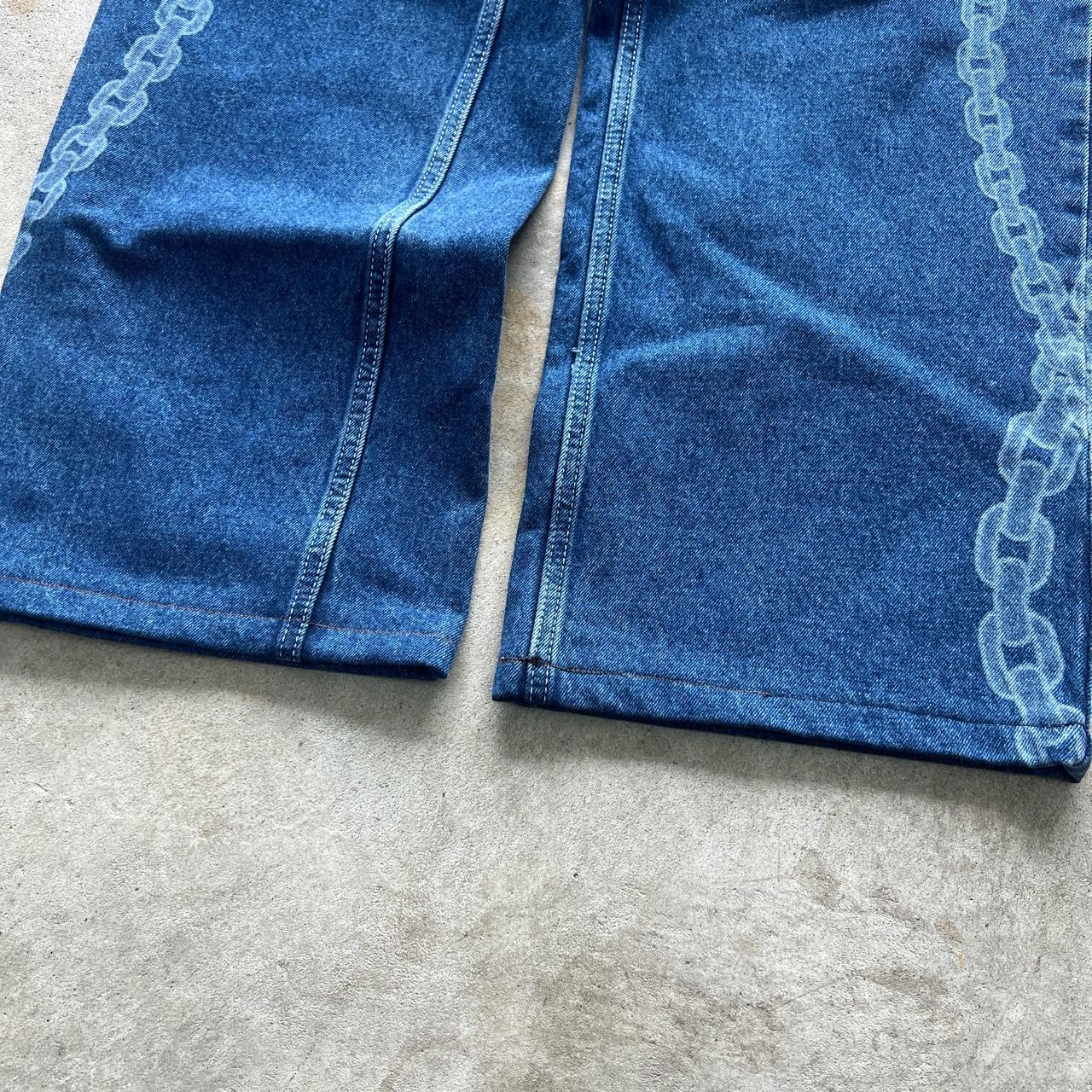 the ragged priest chain print denim jeans hemmed to... - Depop
