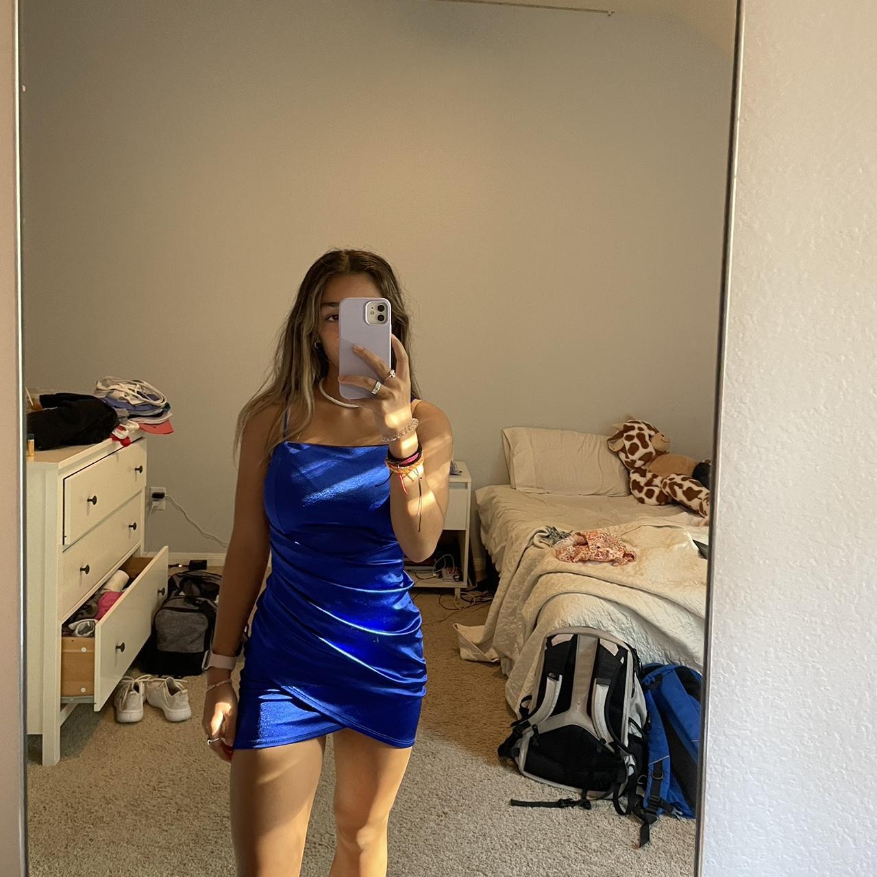 Royal blue hoco dress Size xs Worn once, fits... - Depop