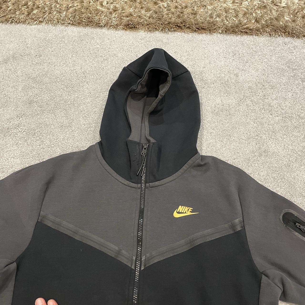 Nike black and gold tech fleece tracksuit Size... - Depop