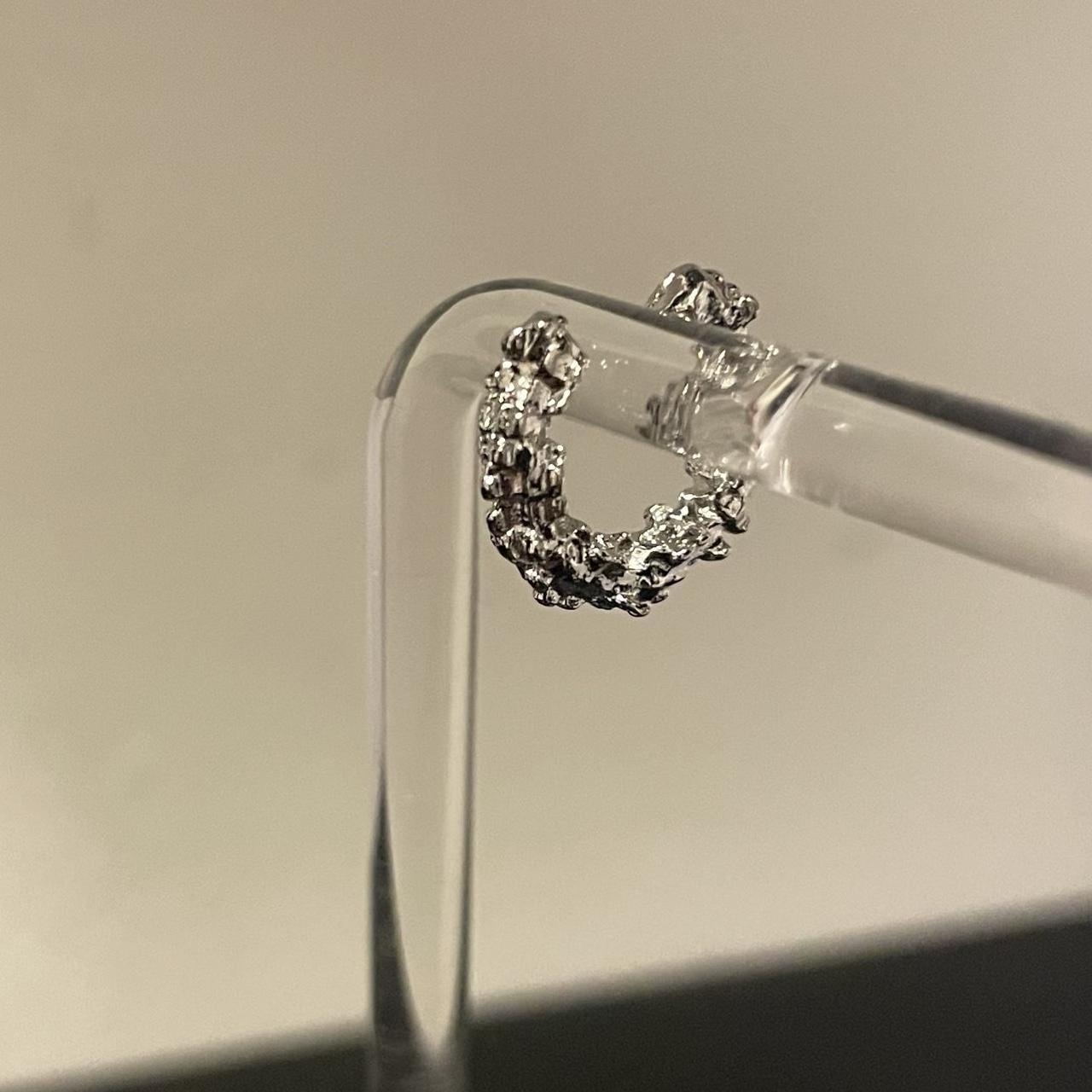 New Silver Ear Cuff Silver textured material ➿... - Depop