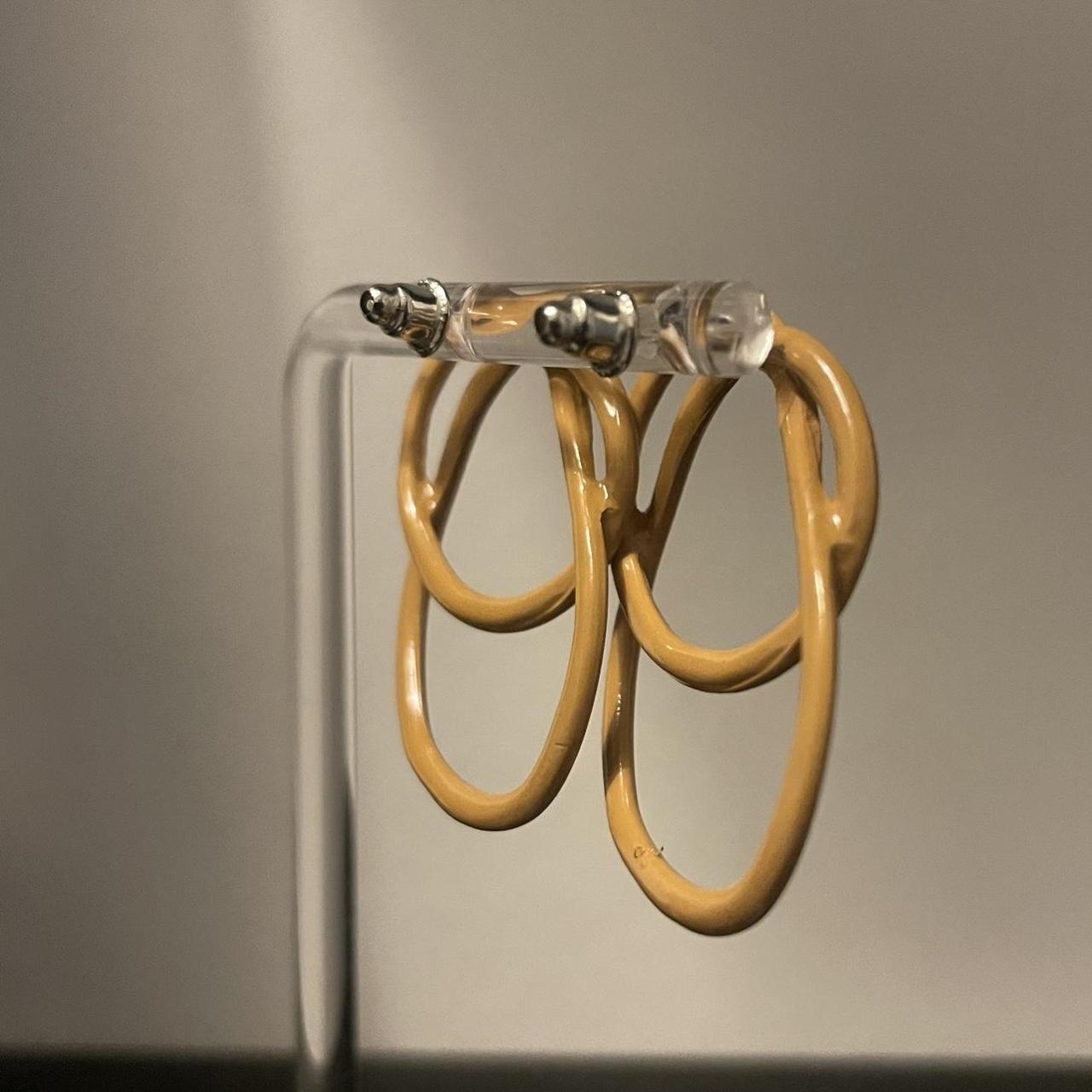 Geometric Layered Loop Stud Earrings Large... - Depop