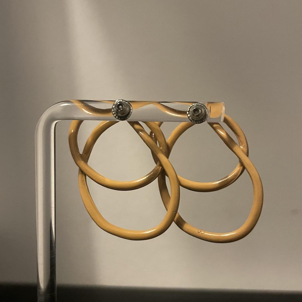 Geometric Layered Loop Stud Earrings Large... - Depop