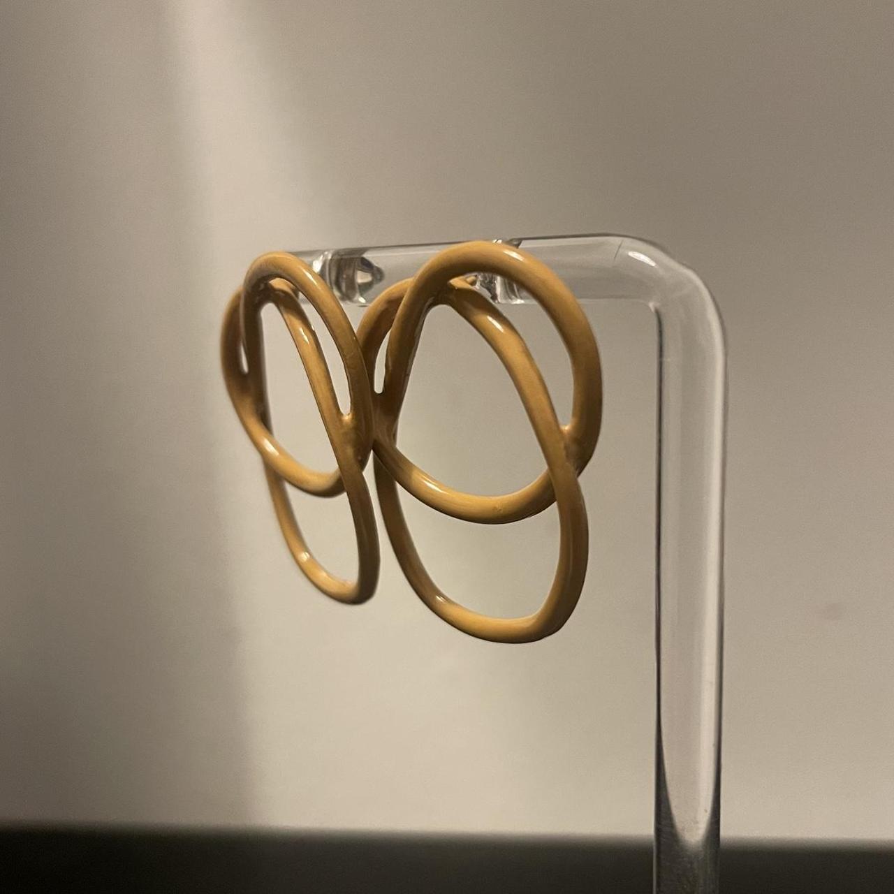 Geometric Layered Loop Stud Earrings Large... - Depop