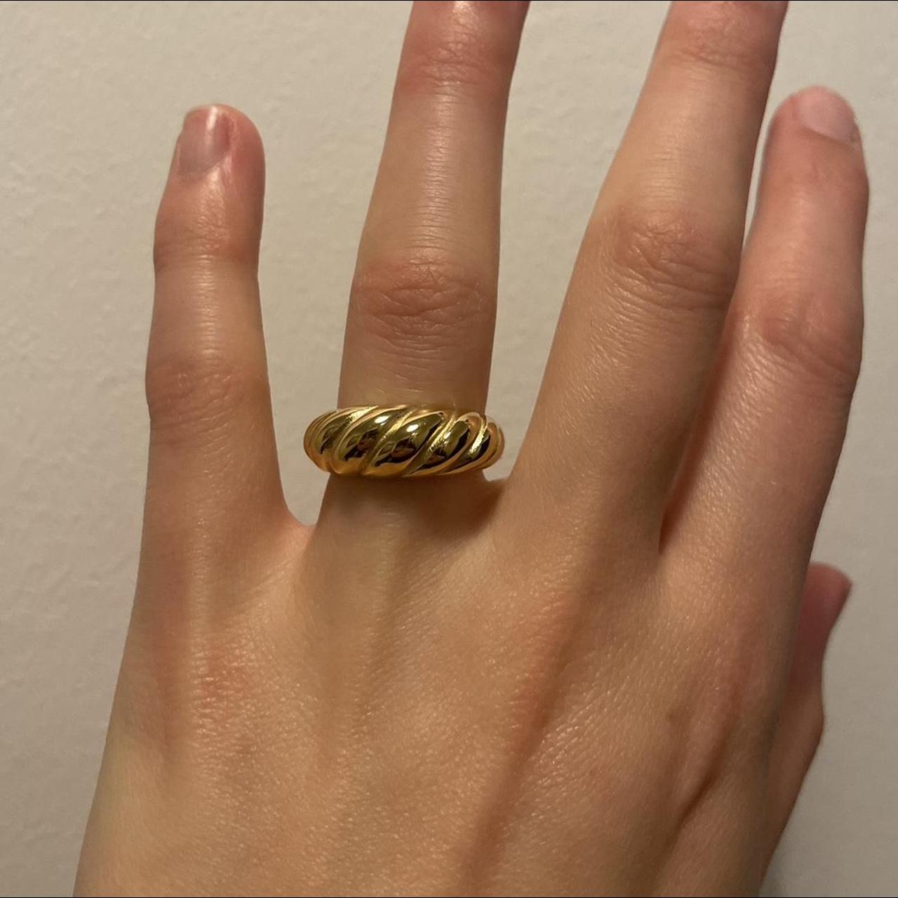 Textured Gold Chunky Ring Beautiful ring raised... - Depop