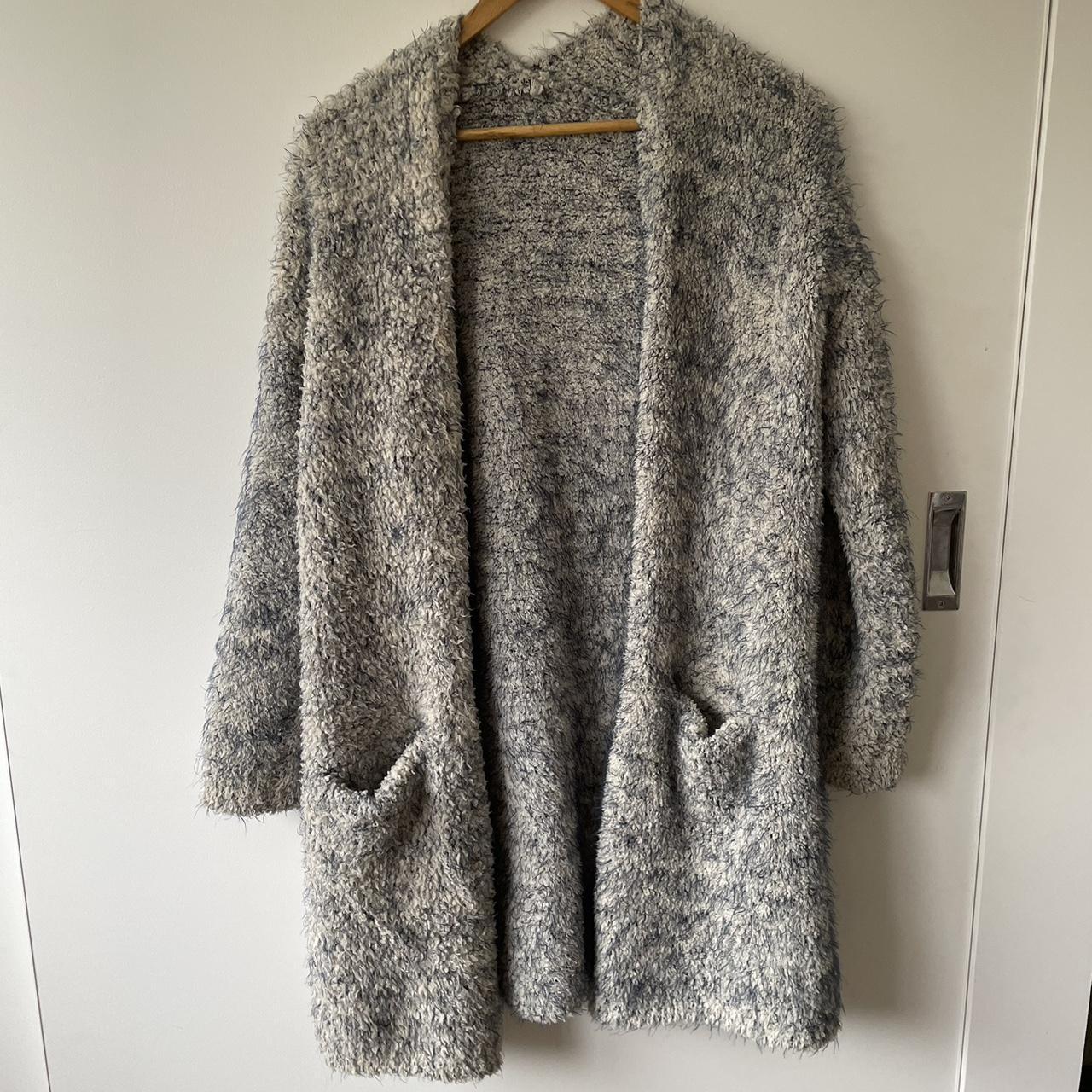 Fluffy long cardigan #cardigan #jumper Size 10-14 - Depop