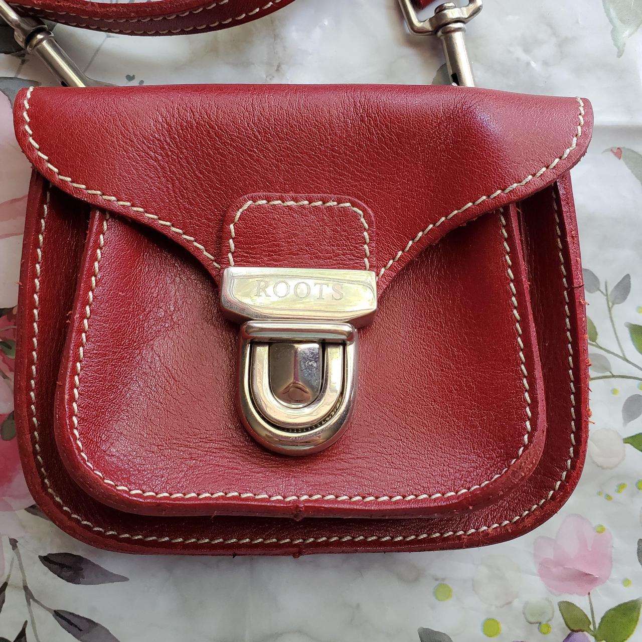 Vintage Small Leather Strap Crossbody Buckle Purse.... - Depop