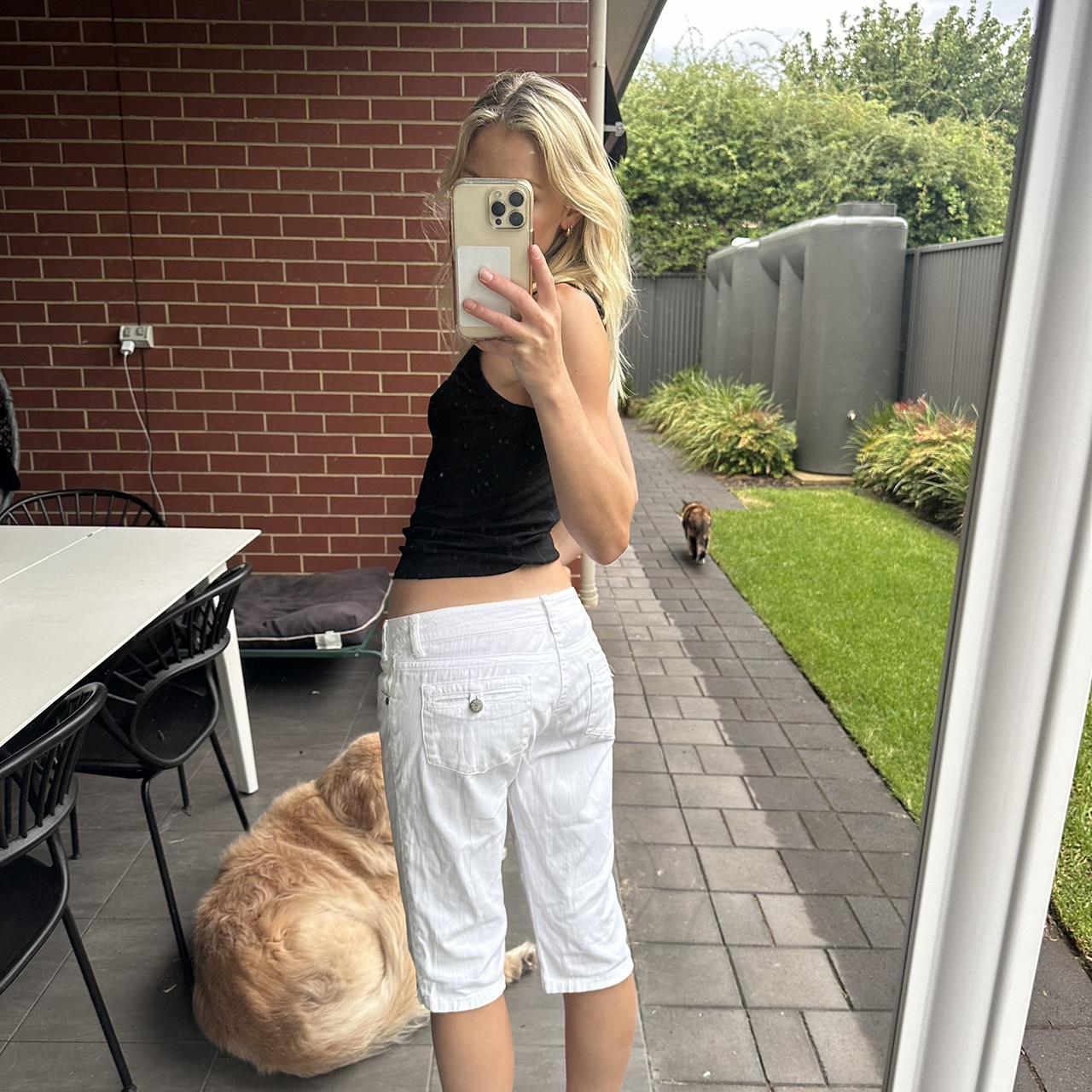 Vintage supre capri white denim shorts/ jorts!! Soo... - Depop