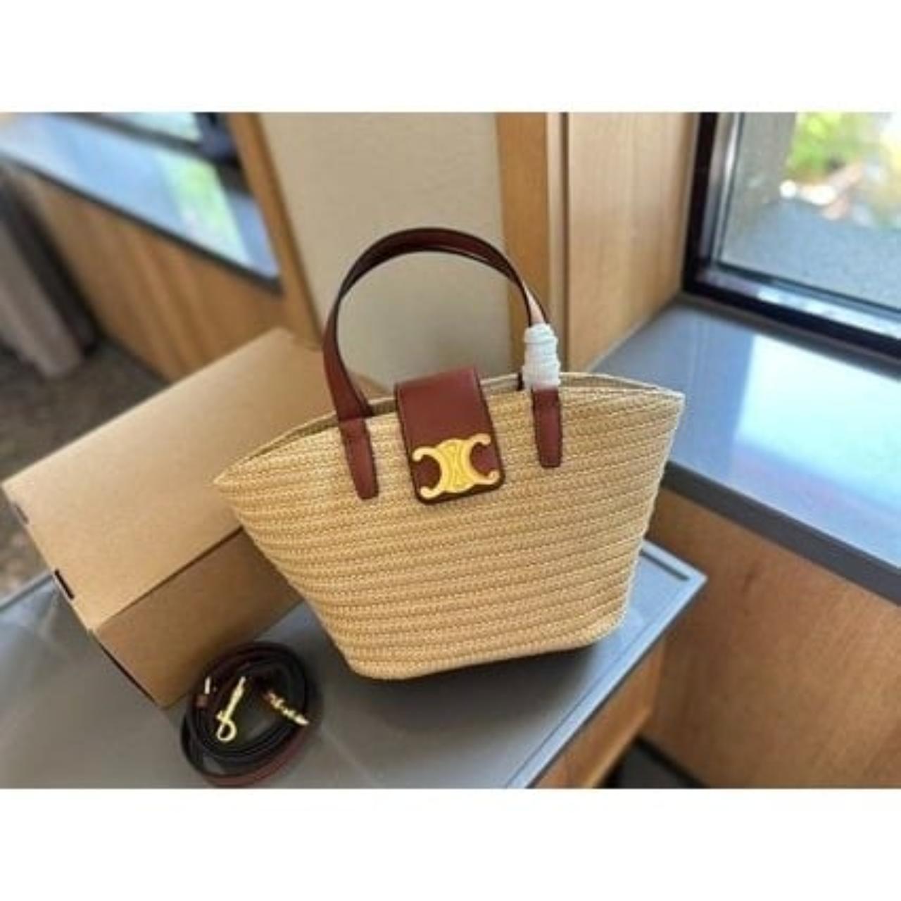 Bag celine straw bag vegetable basket, using... - Depop