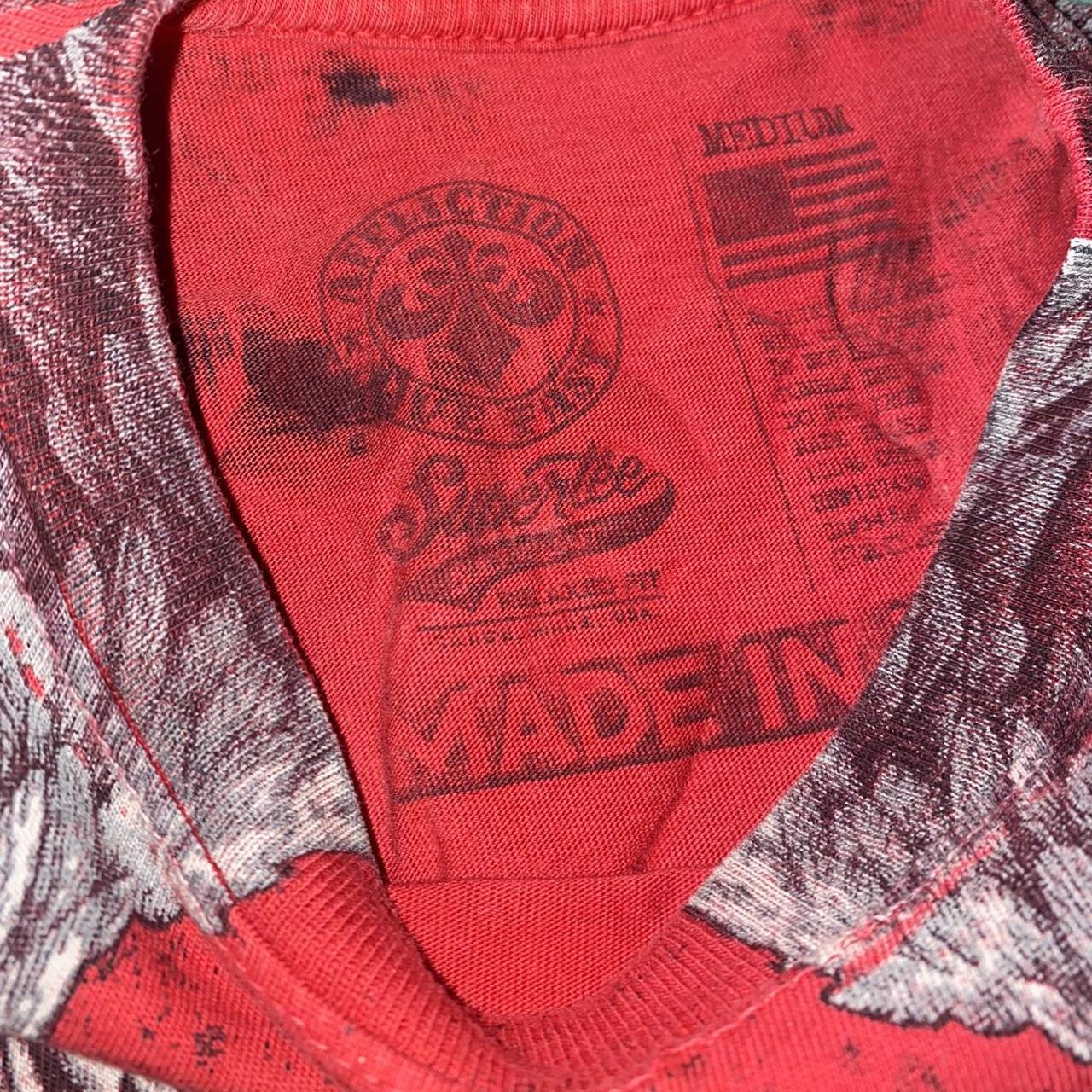 mens affliction red & black t-shirt 🖤 - really... - Depop