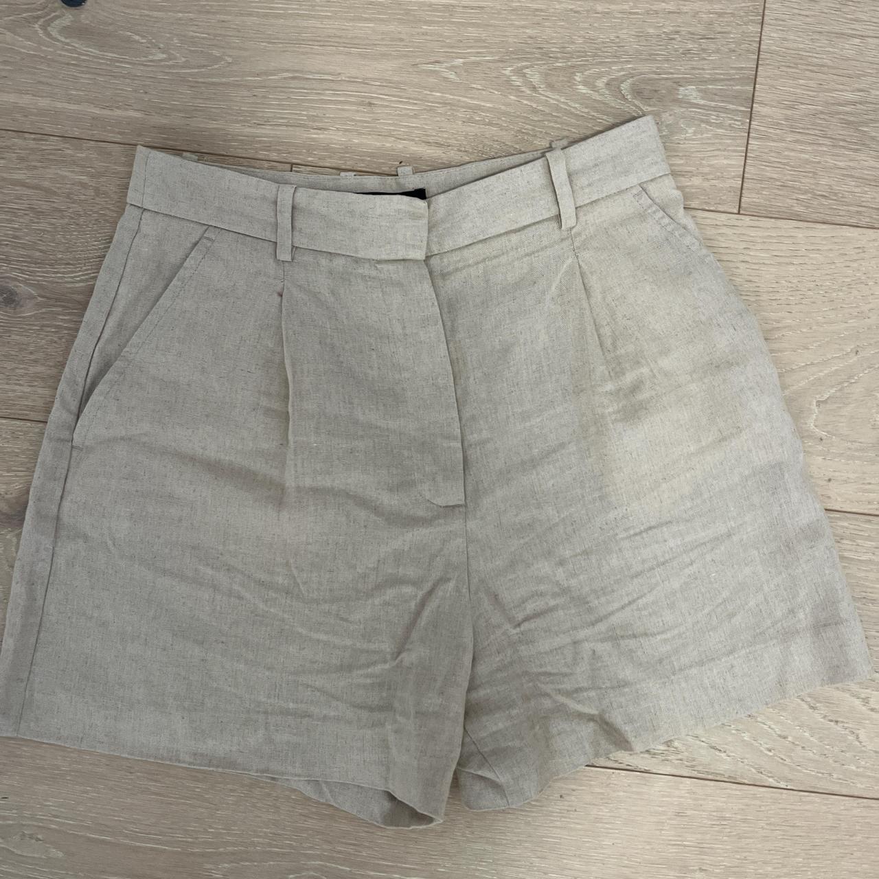 Zara beige linen shorts size S (fits 8-10). Never... - Depop
