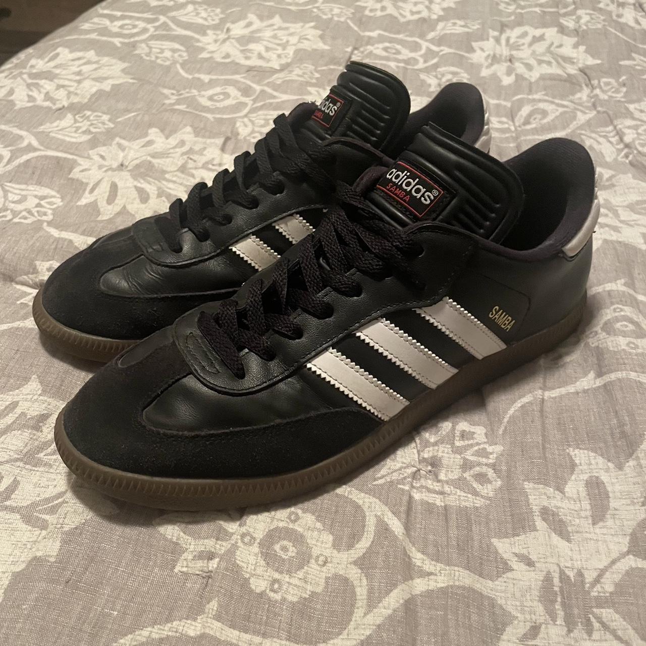 Great condition black sambas. Size 9 1/2 open to... - Depop
