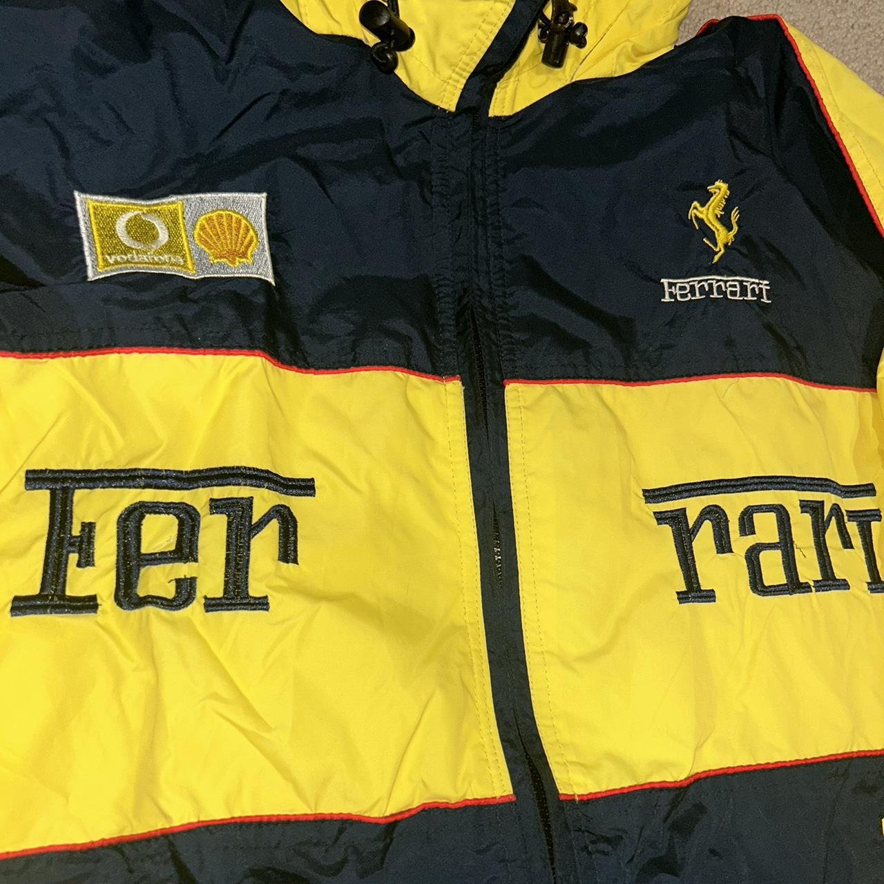Embroidered Ferrari Rain Jacket stain on the back of... - Depop