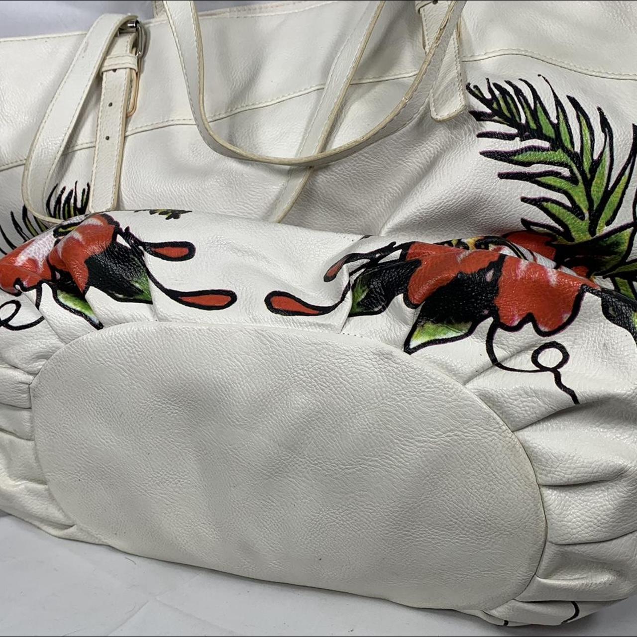 Ed Hardy Bird Sparrow Classic Tote White... - Depop