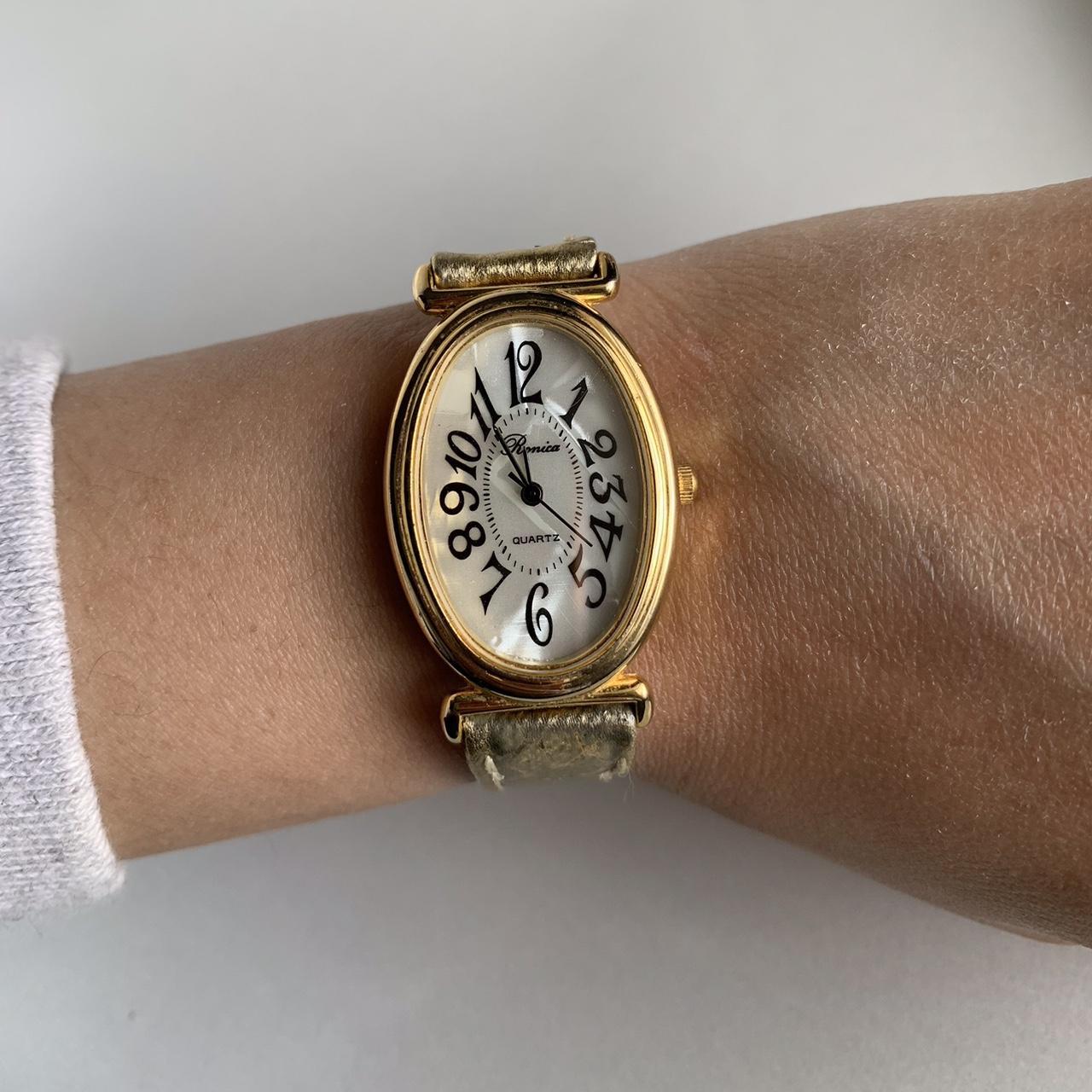 Vintage Ronica Unique Dial watch with gold and green... | Depop