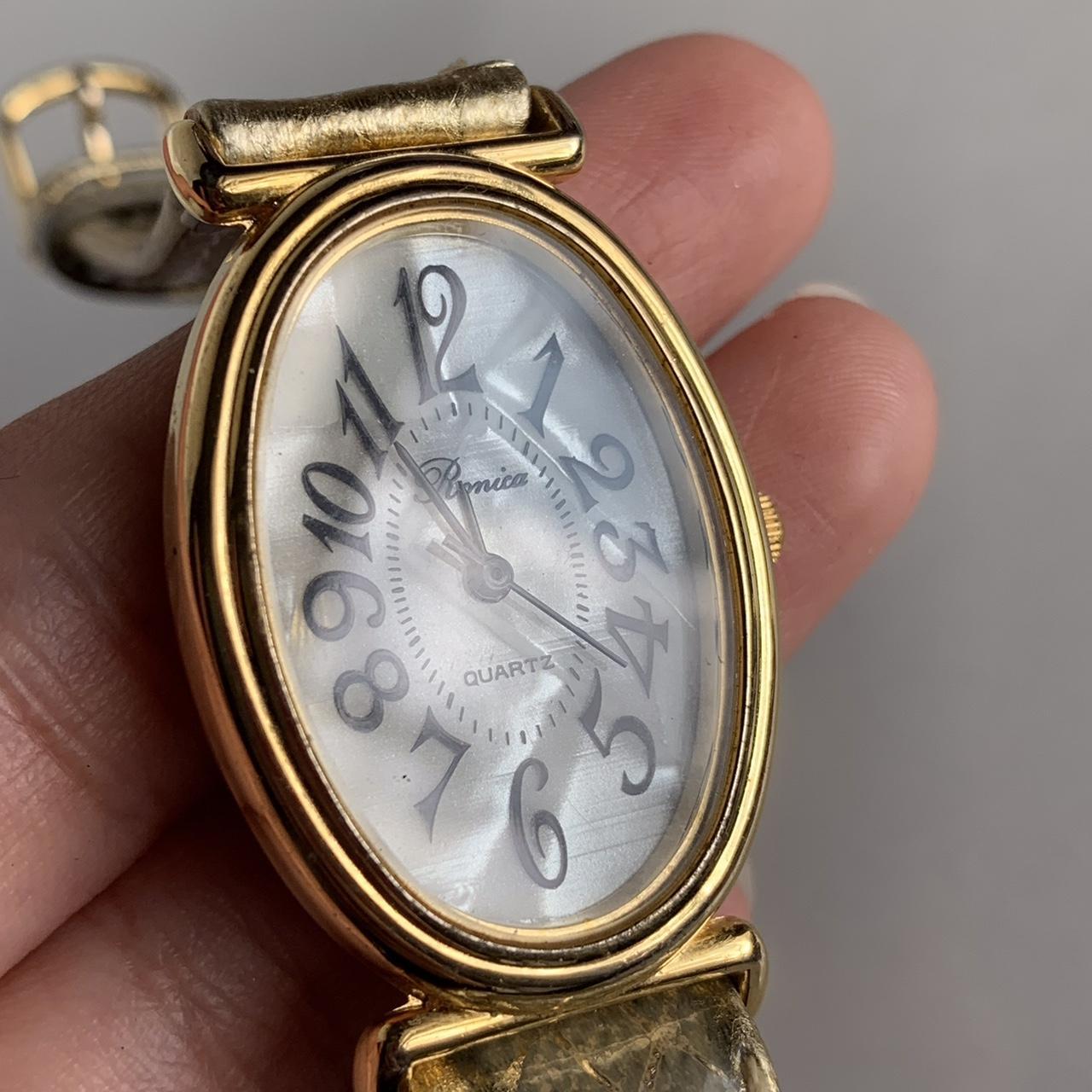 Vintage Ronica Unique Dial watch with gold and green... | Depop